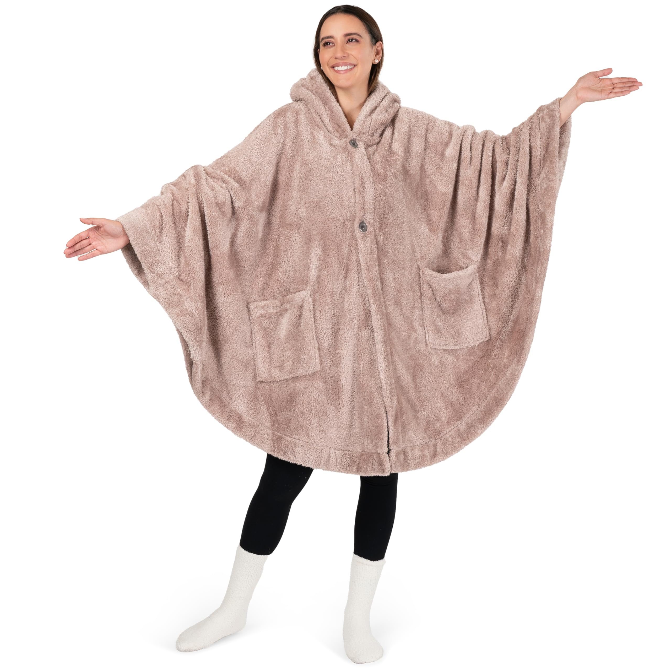 Paradigms Interiors Angel Wrap Hooded Blanket Poncho Wearable Throw For ...