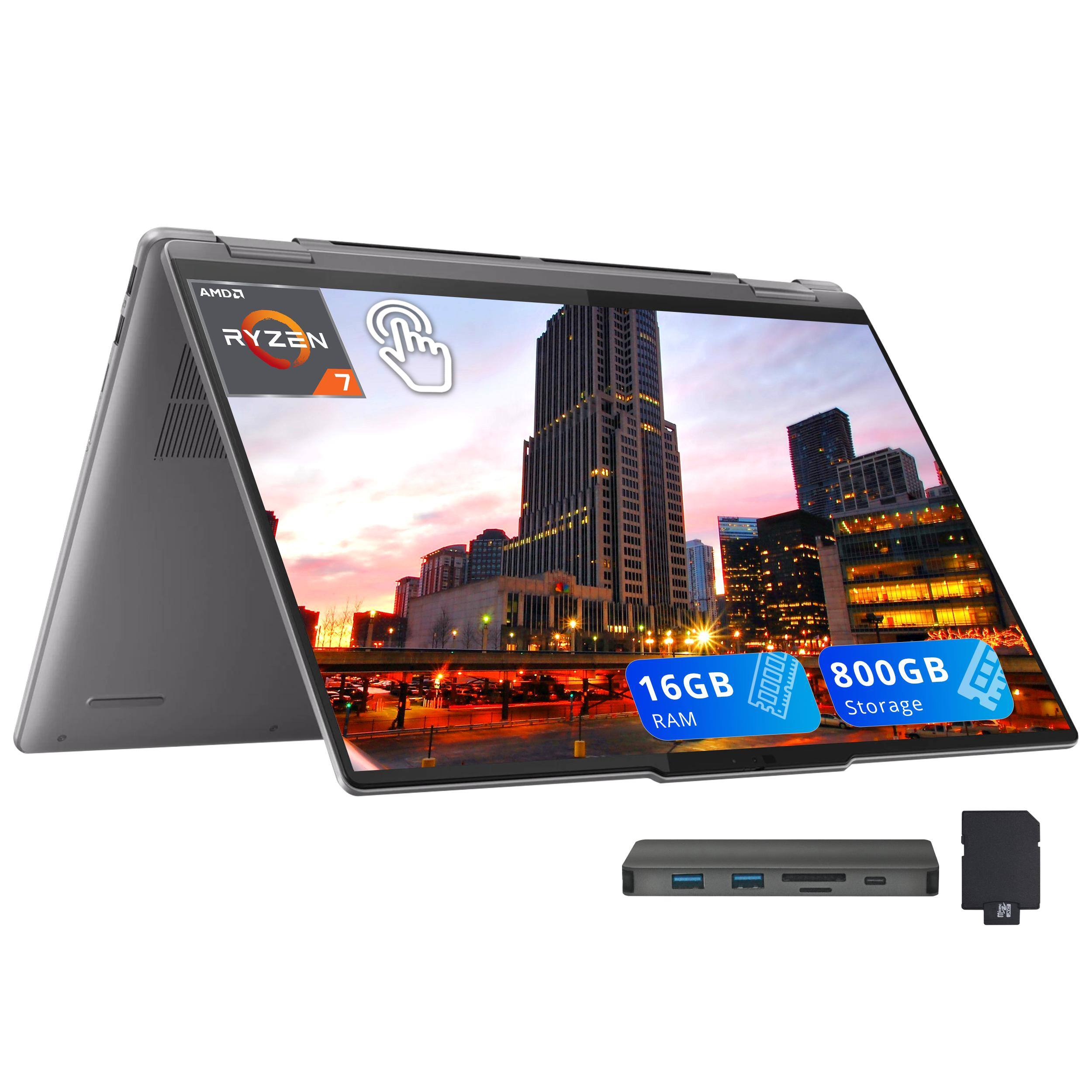 Lenovo Yoga 7 16" 2K Touchscreen 2 in 1 Laptop,AMD Ryzen 7 8840HS,16GB ...