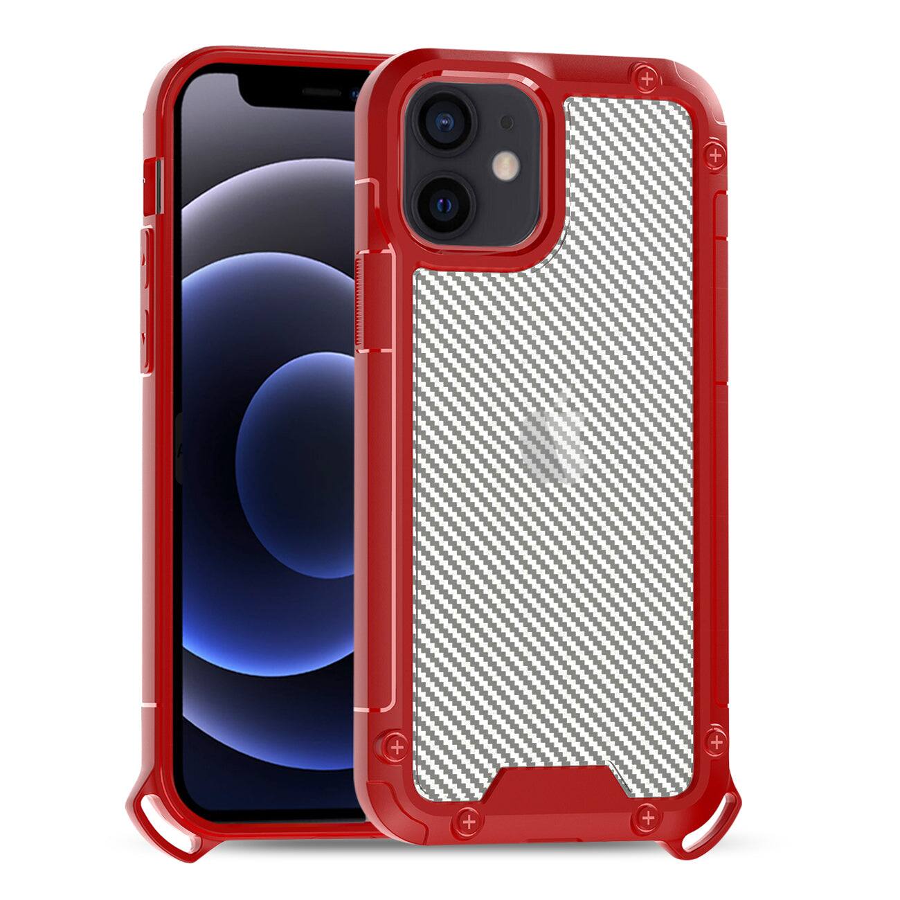Reiko Shockproof Pc Bumper Case With Carbon Fiber Pattern In For Iphone ...