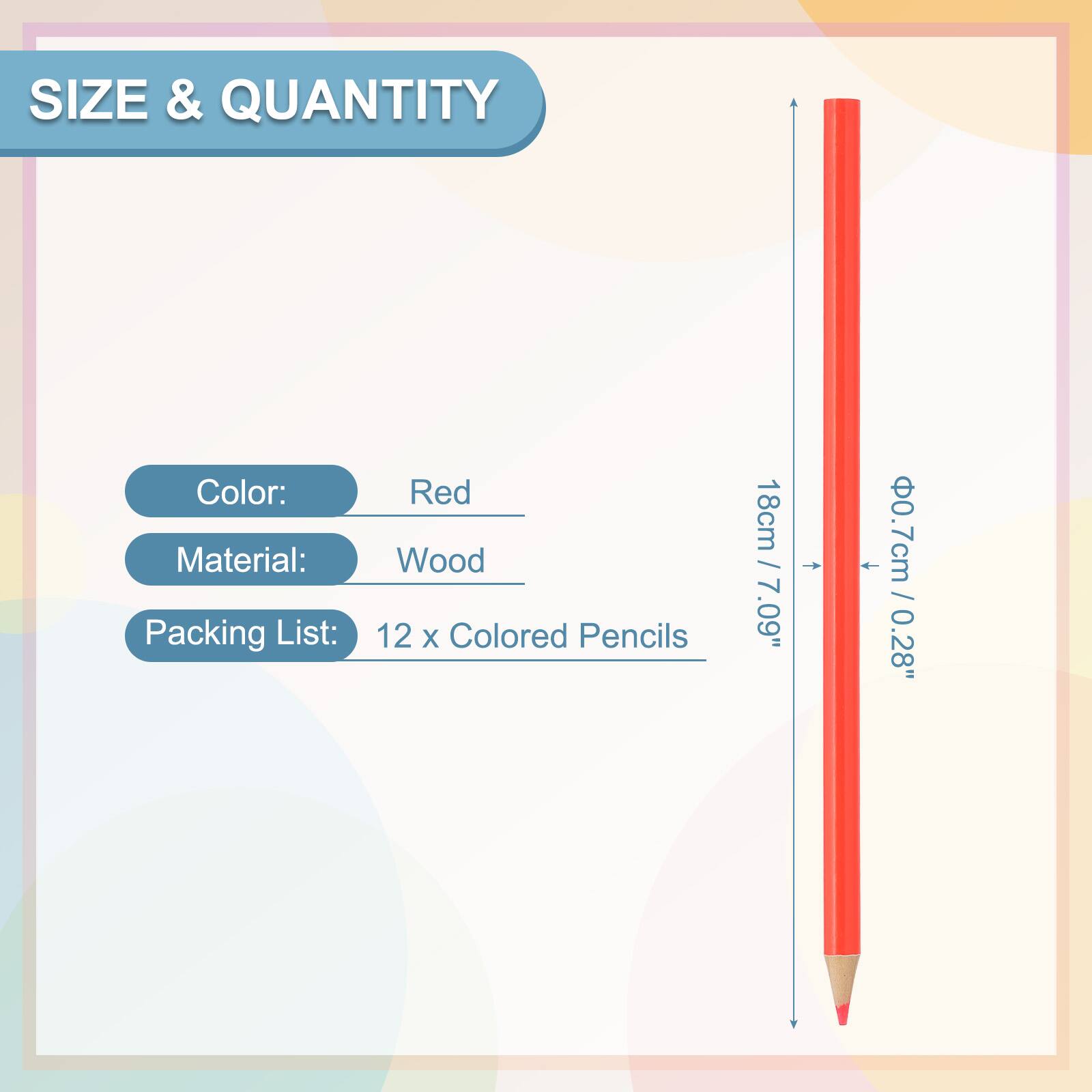 Unique Bargains Colored Pencils Set, 12pcs Oil Color Pencils Wooden ...
