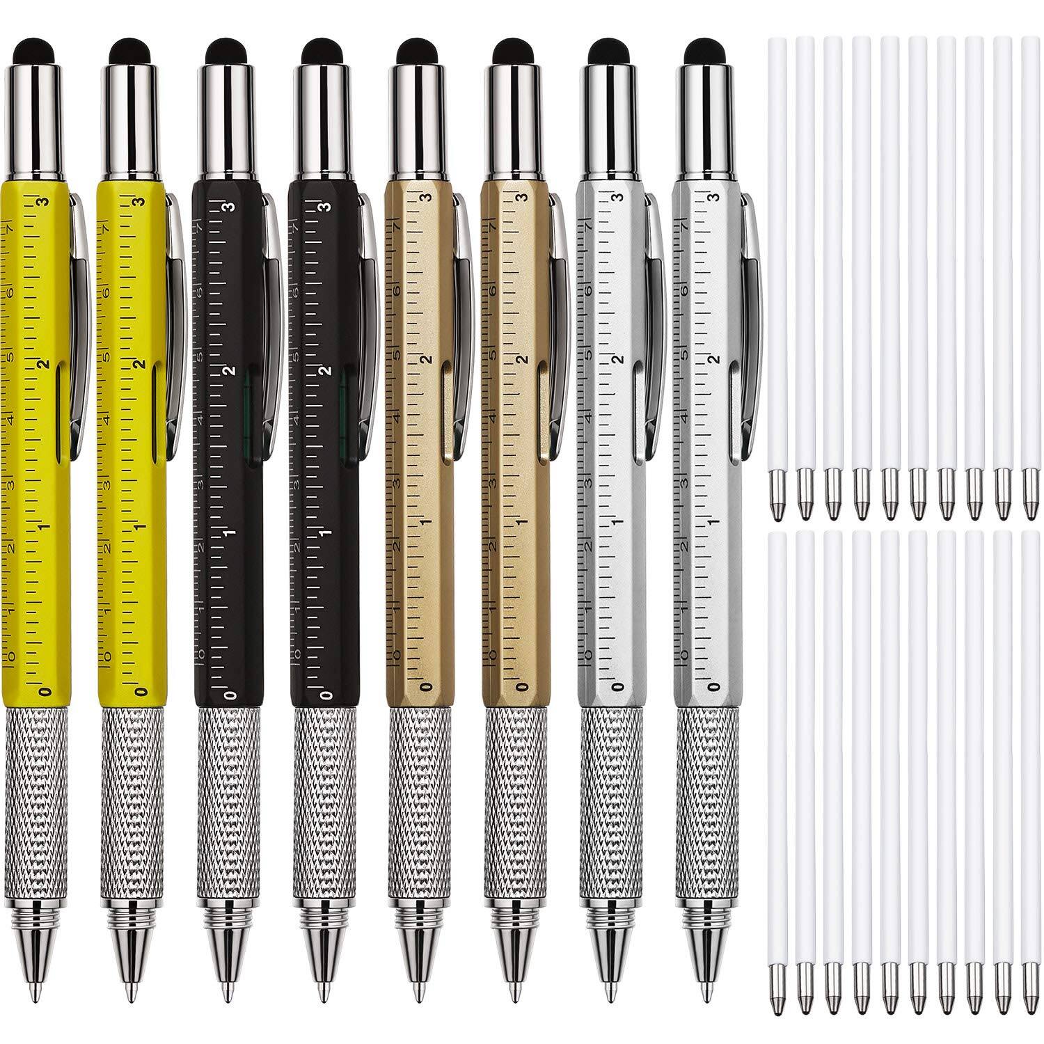 Dapper Styles 8 Multitool Pens 6 In 1 Multi tool Pen Set With Refills ...
