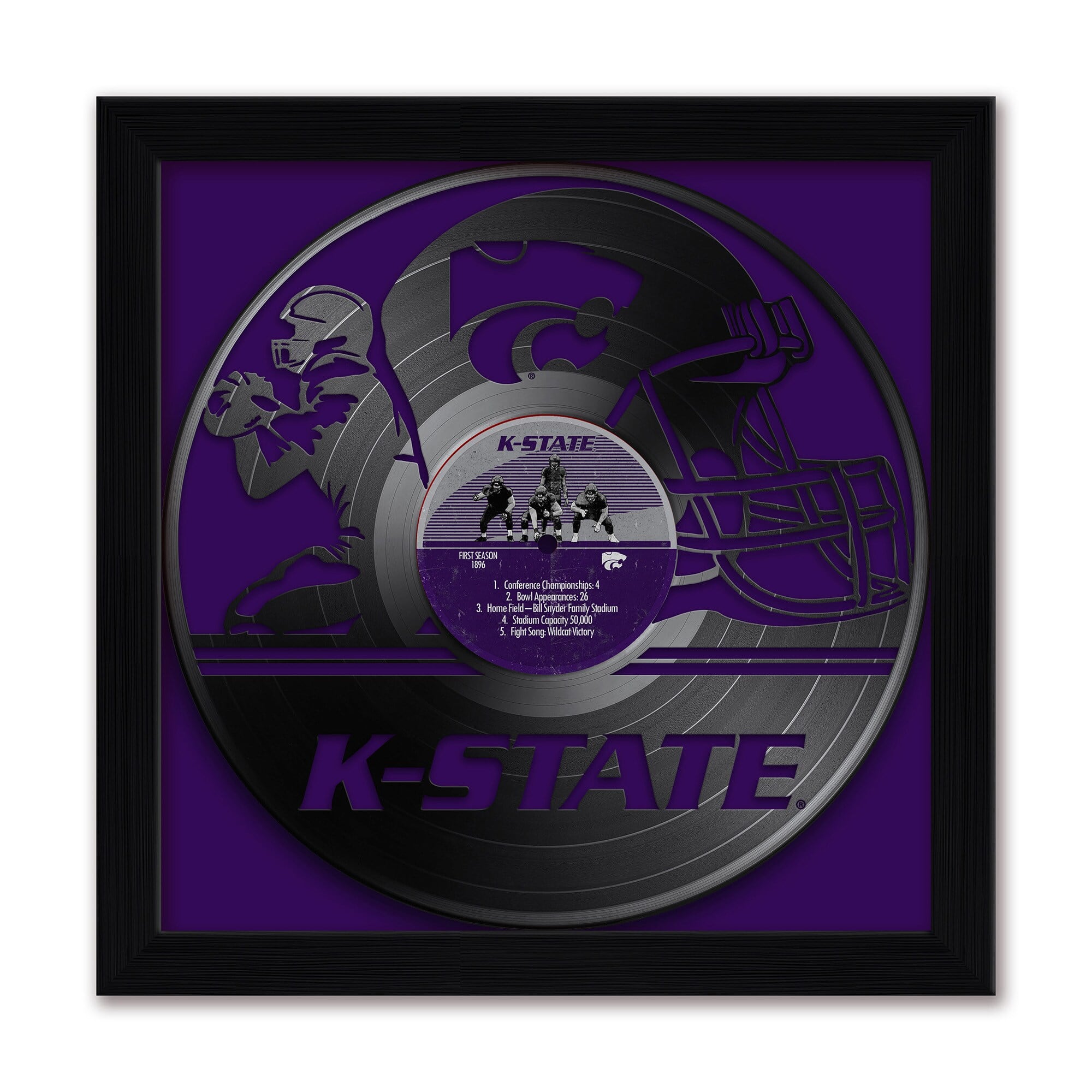 ART Sporticulture - Kansas State Wildcats Framed 13" x 13" Vinyl Record ...