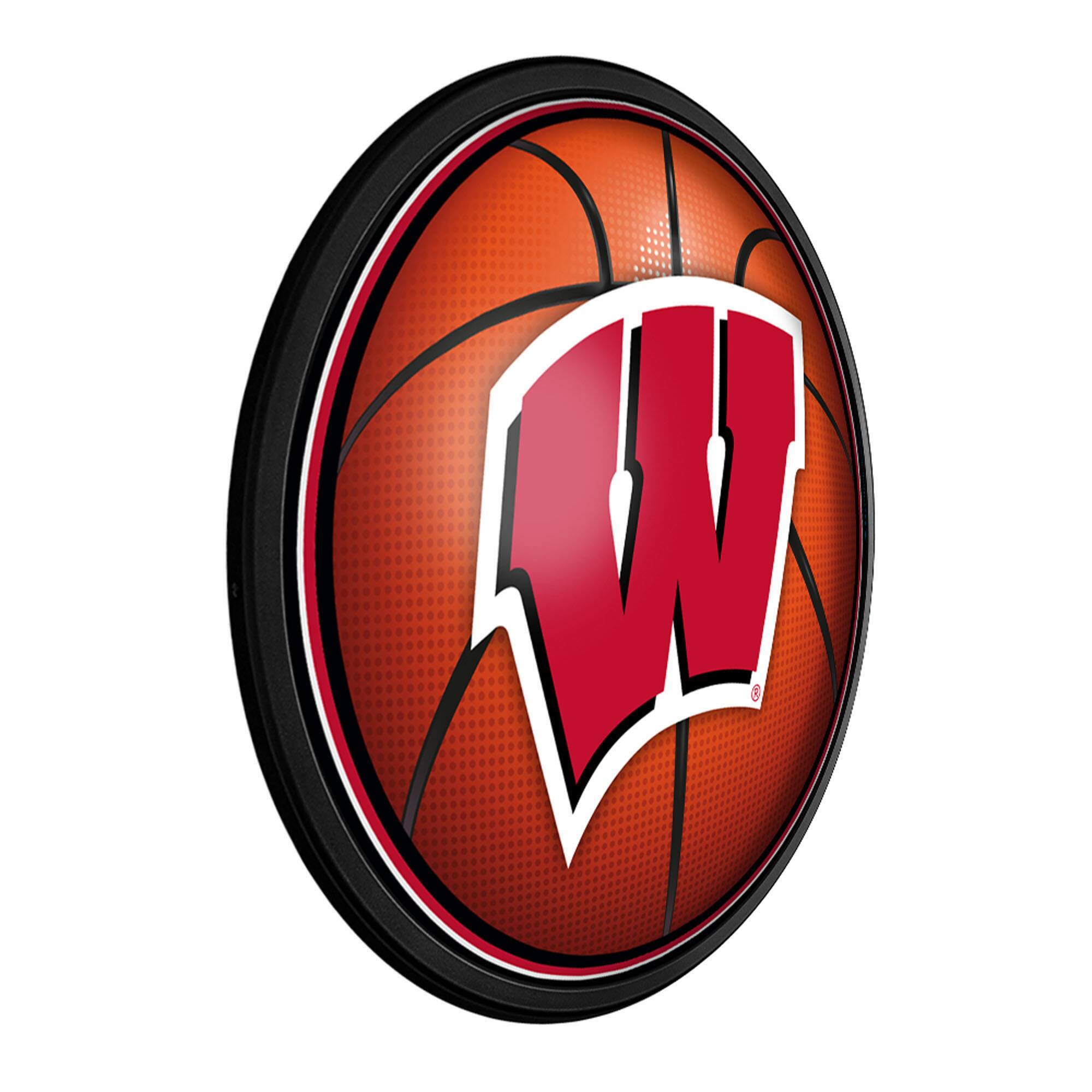 The Fan Brand Wisconsin Badgers Basketball 18'' Round Slimline ...