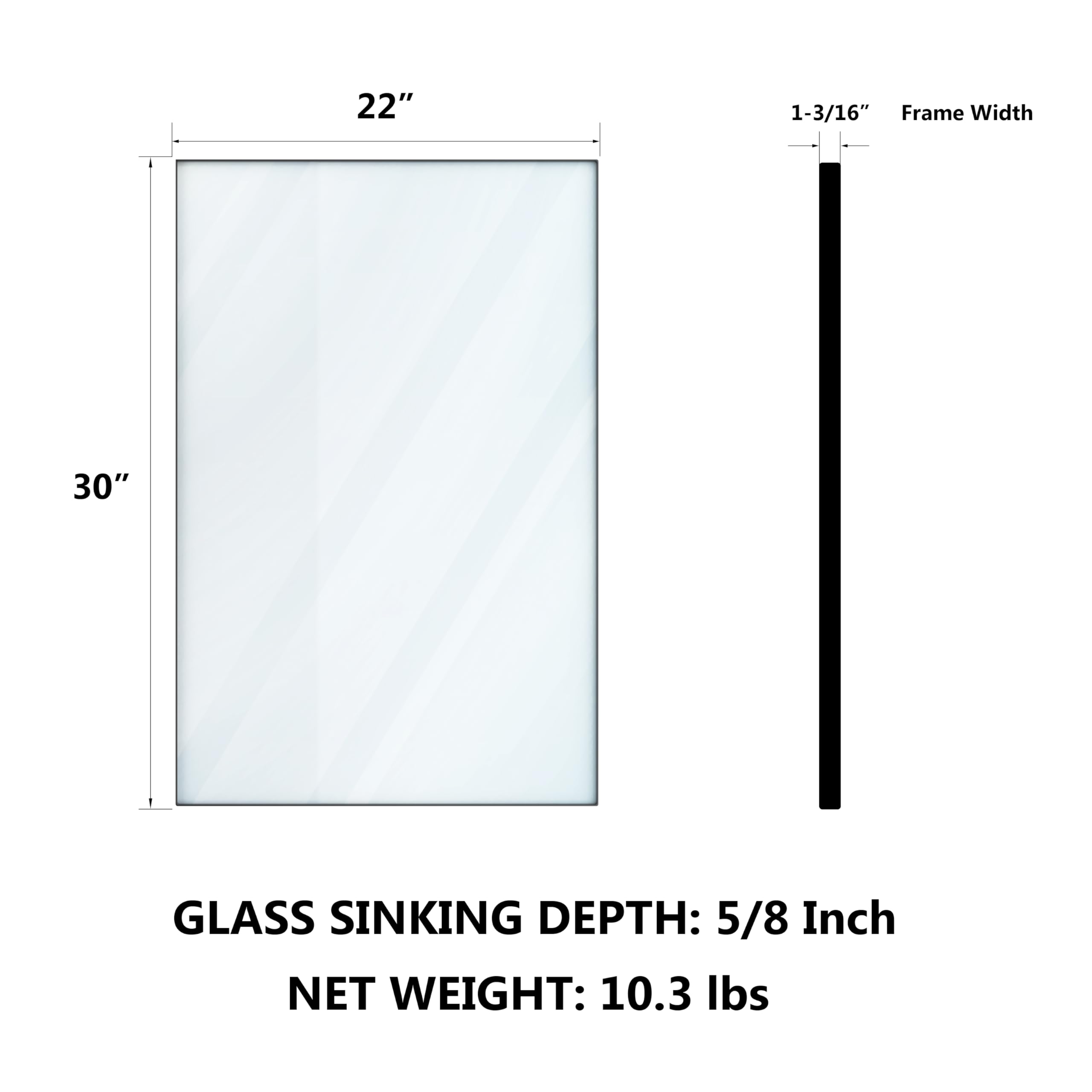 Cedar Assembly 2 pack Bathroom Mirrors 22 X Metal Framed Square Corner ...