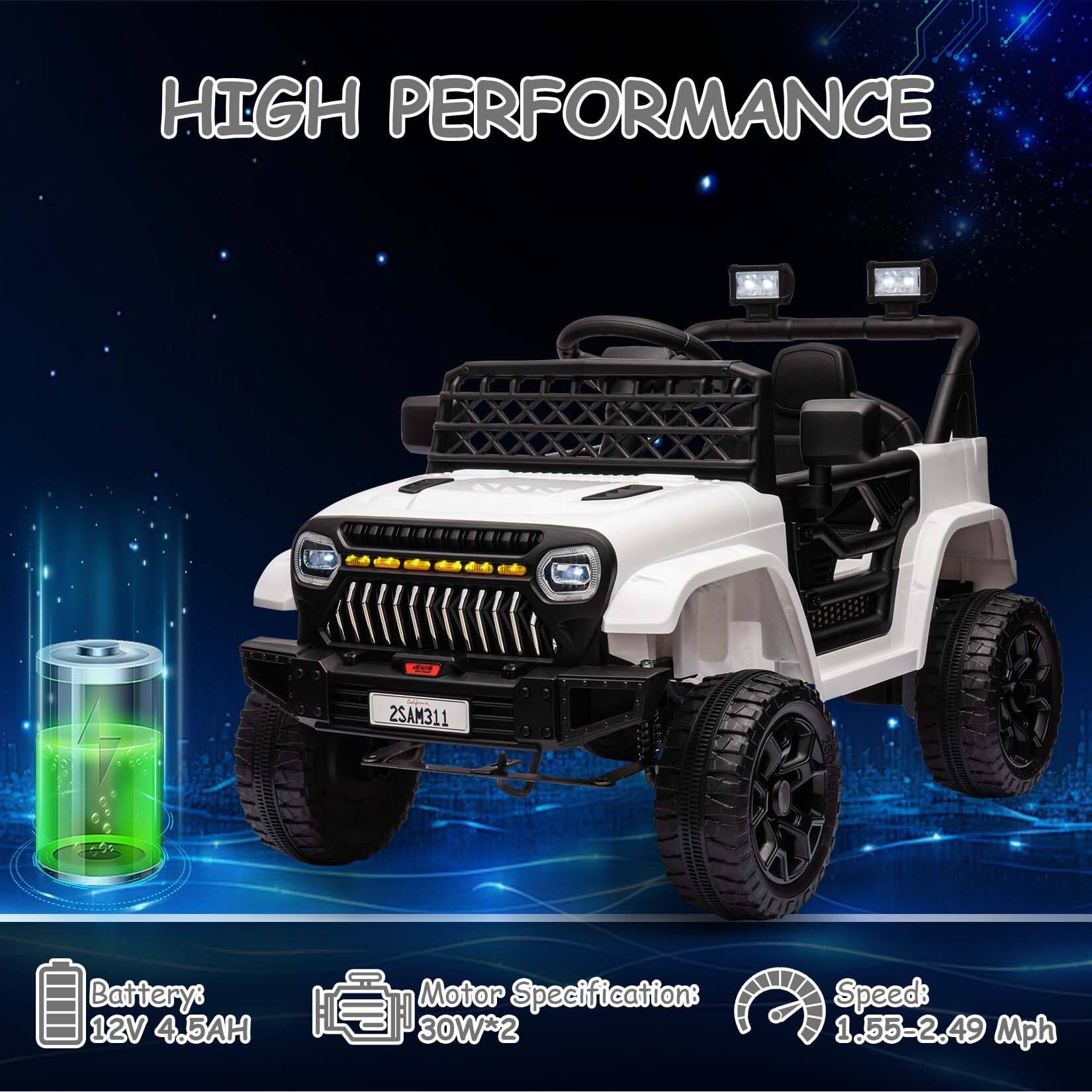 GARVEE 12V Kids Ride On Truck, Electric Vehicle with Remote Control, 4 ...