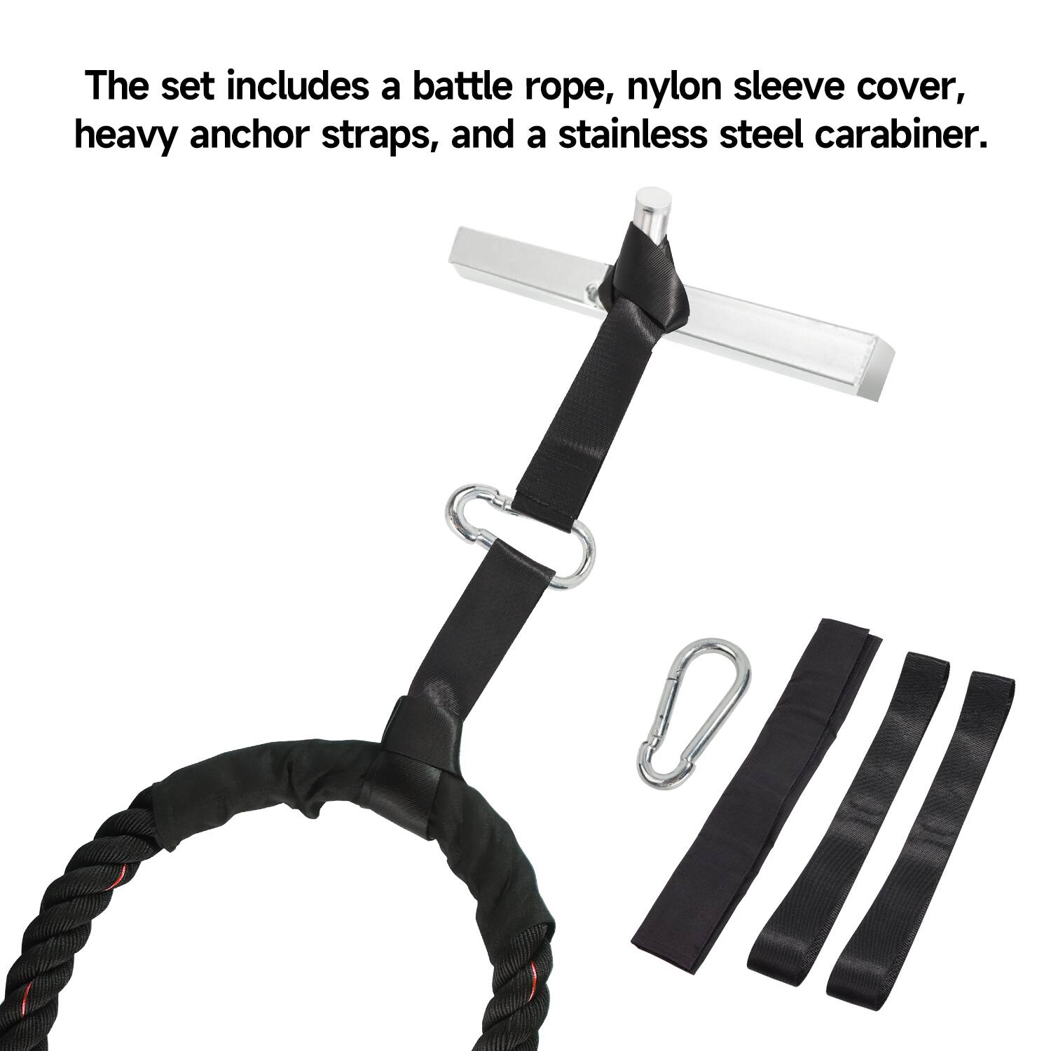 GSE Games & Sports Expert 1.5" Diameter Battle Rope, Workout Battle ...