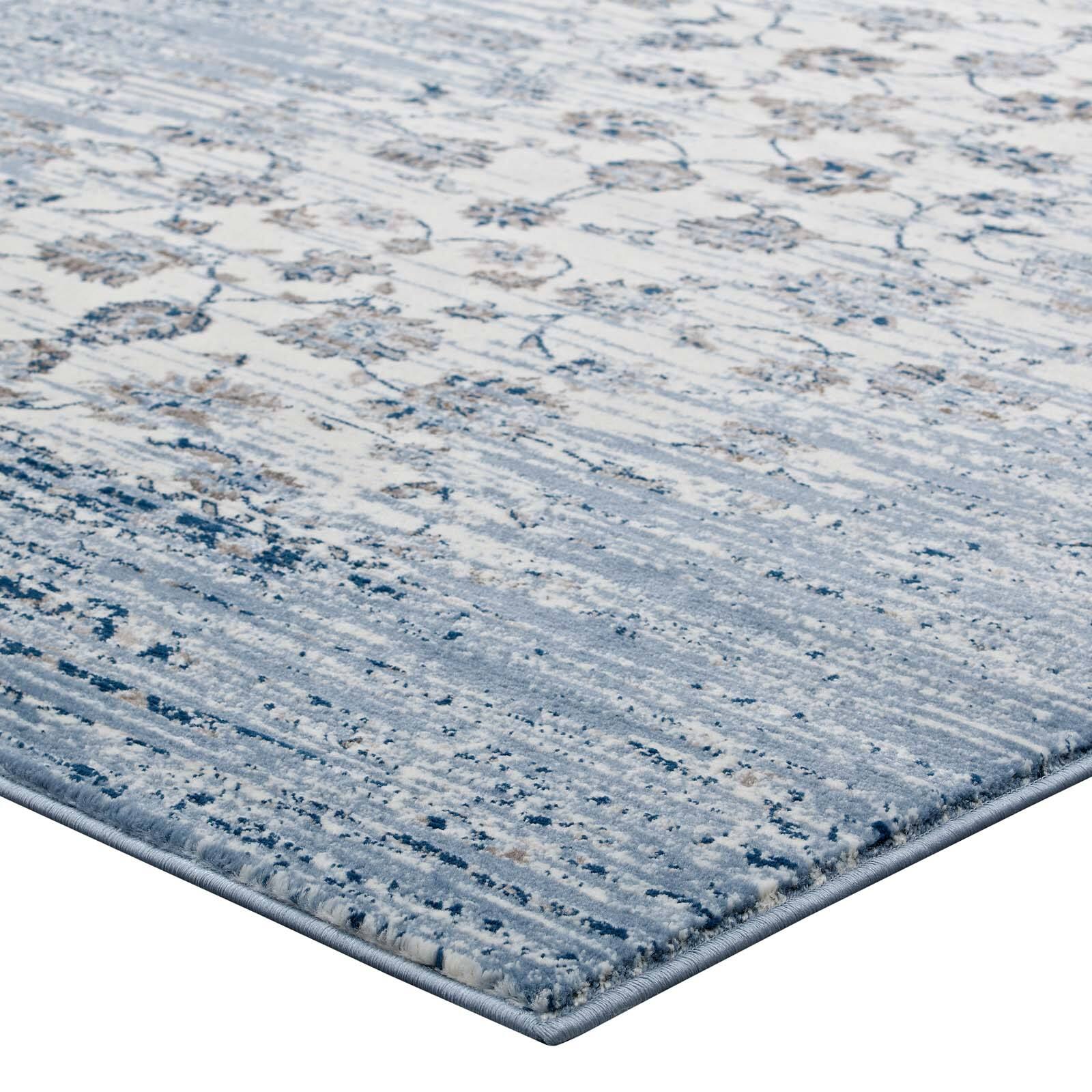 Modway Chiara Distressed Floral Lattice Contemporary Area Rug Moroccan ...