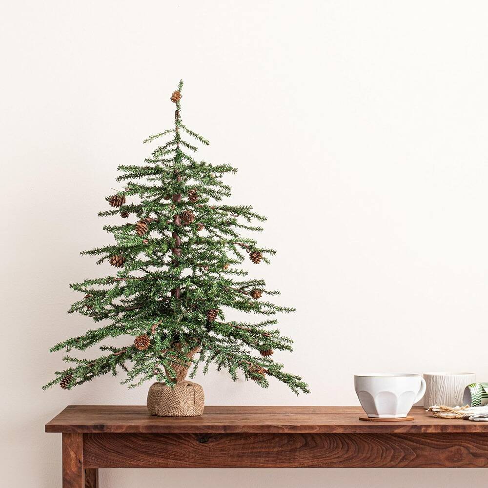 RTMB 24 Inch Caramel Pine Artificial Christmas Tree, 480 PVC Tips with ...