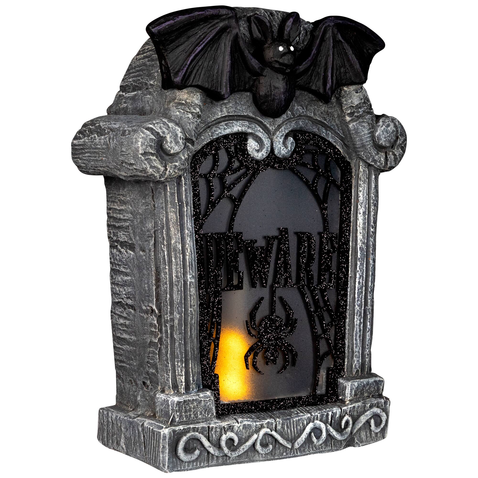 Northlight Lighted Flickering Beware Gravestone Halloween Decoration 13 ...
