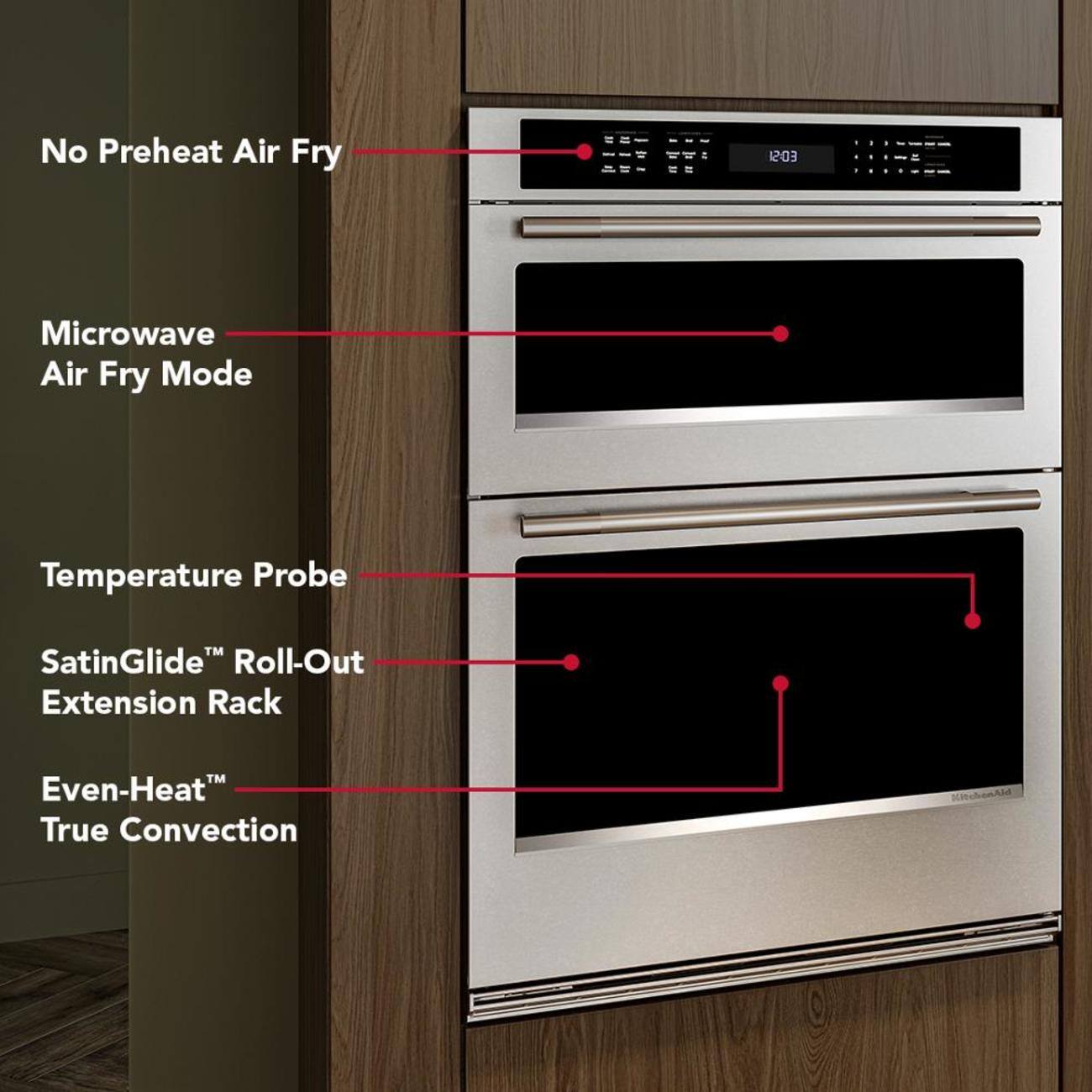 KitchenAid 30" Built In Electric Convection Combination Wall Oven with ...