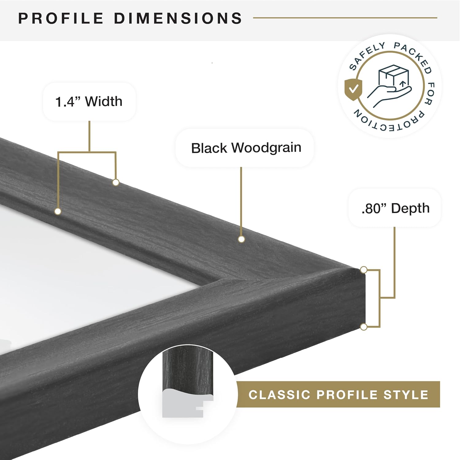 blue MCS Studio Gallery Classic 16x24 Poster Frame Black Woodgrain ...