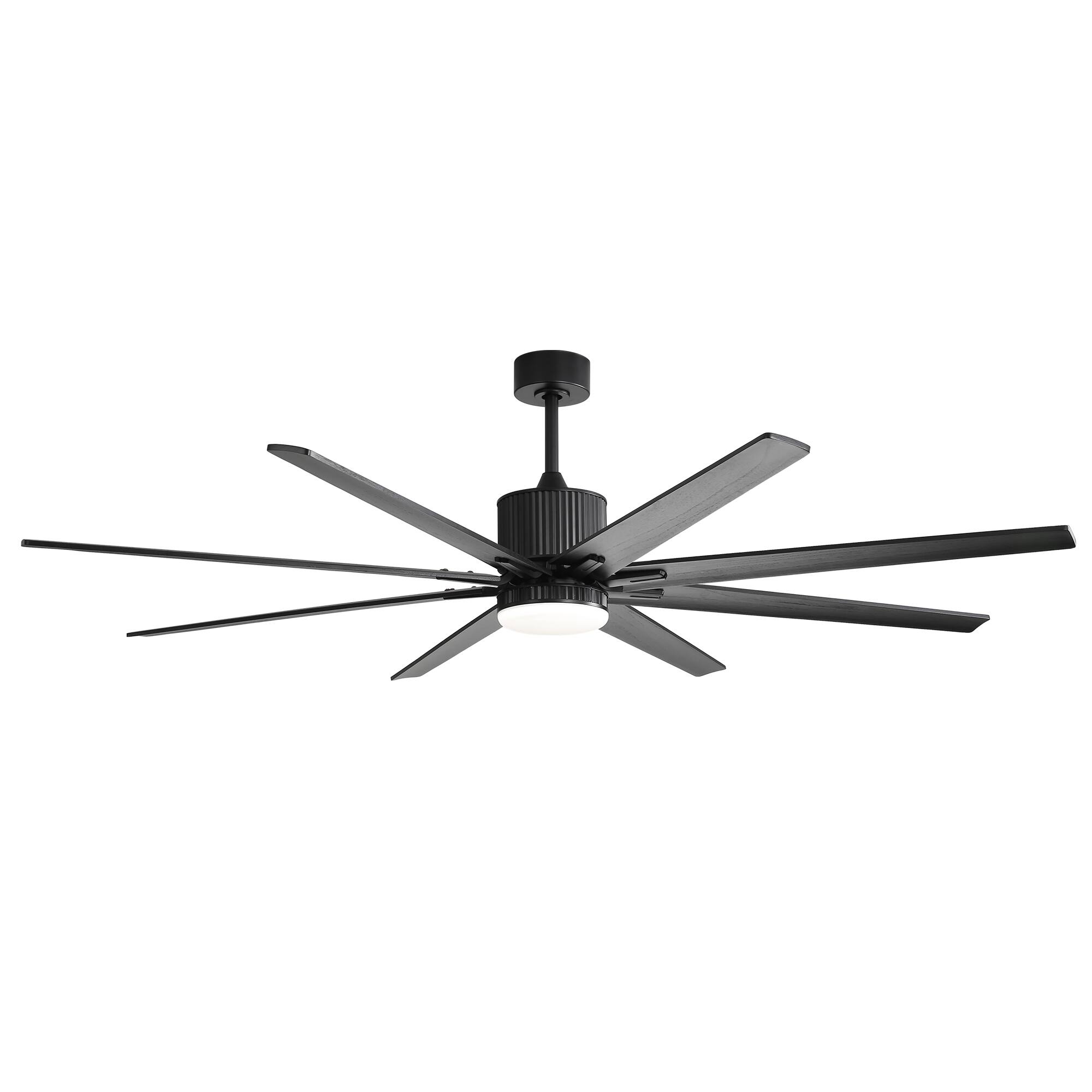 APRILSOUL 76 Inch Ceiling Fan 18W Dimmable LED Remote 8 Wood Blades ...