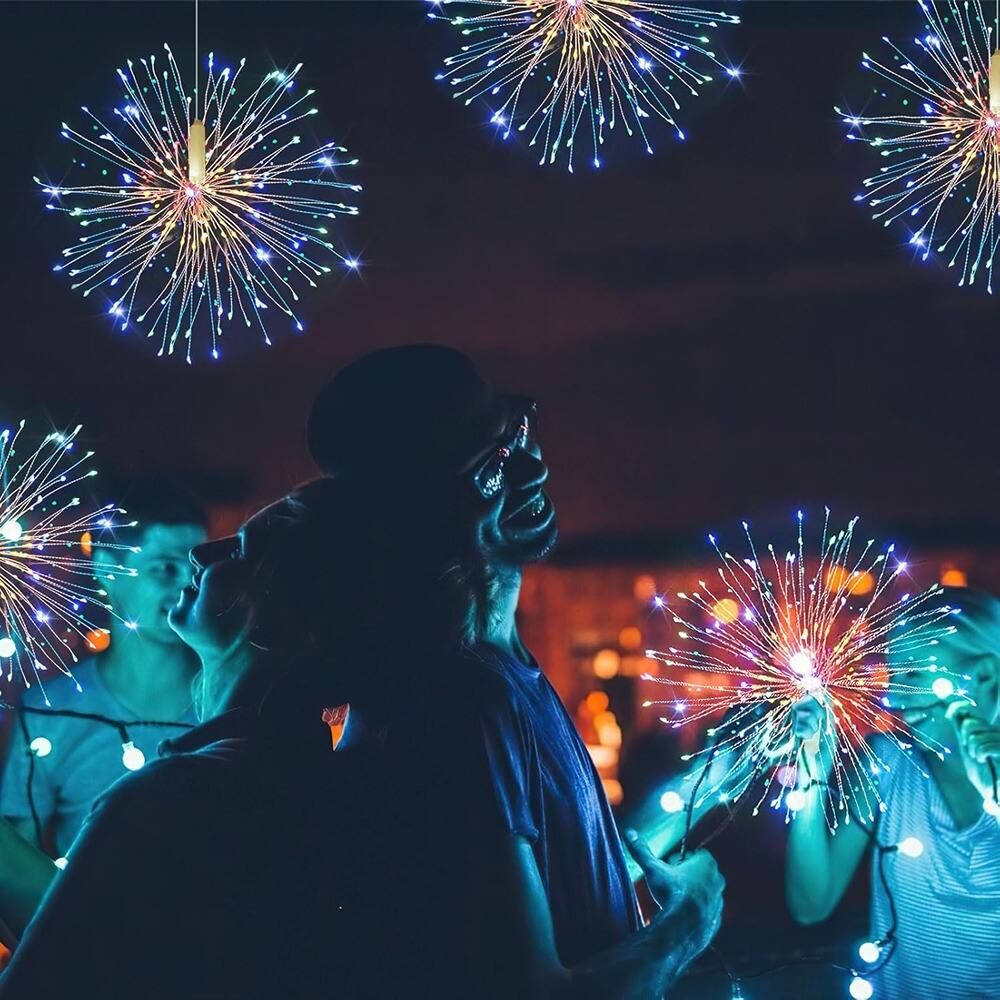 PARKER SLATER 4 Pack Firework String Lights, 120 LED Starburst Fairy ...