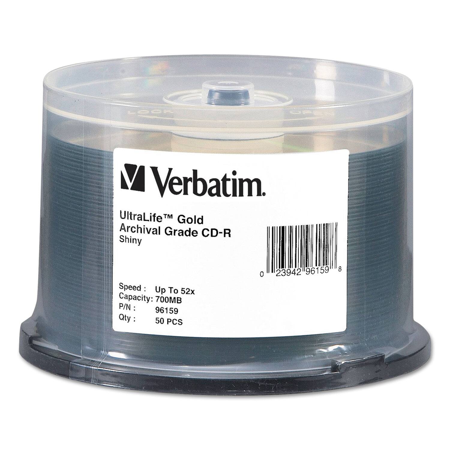 Verbatim 96159 700 MB/80 min 52X Archival Grade CD R Recordable Disc in ...
