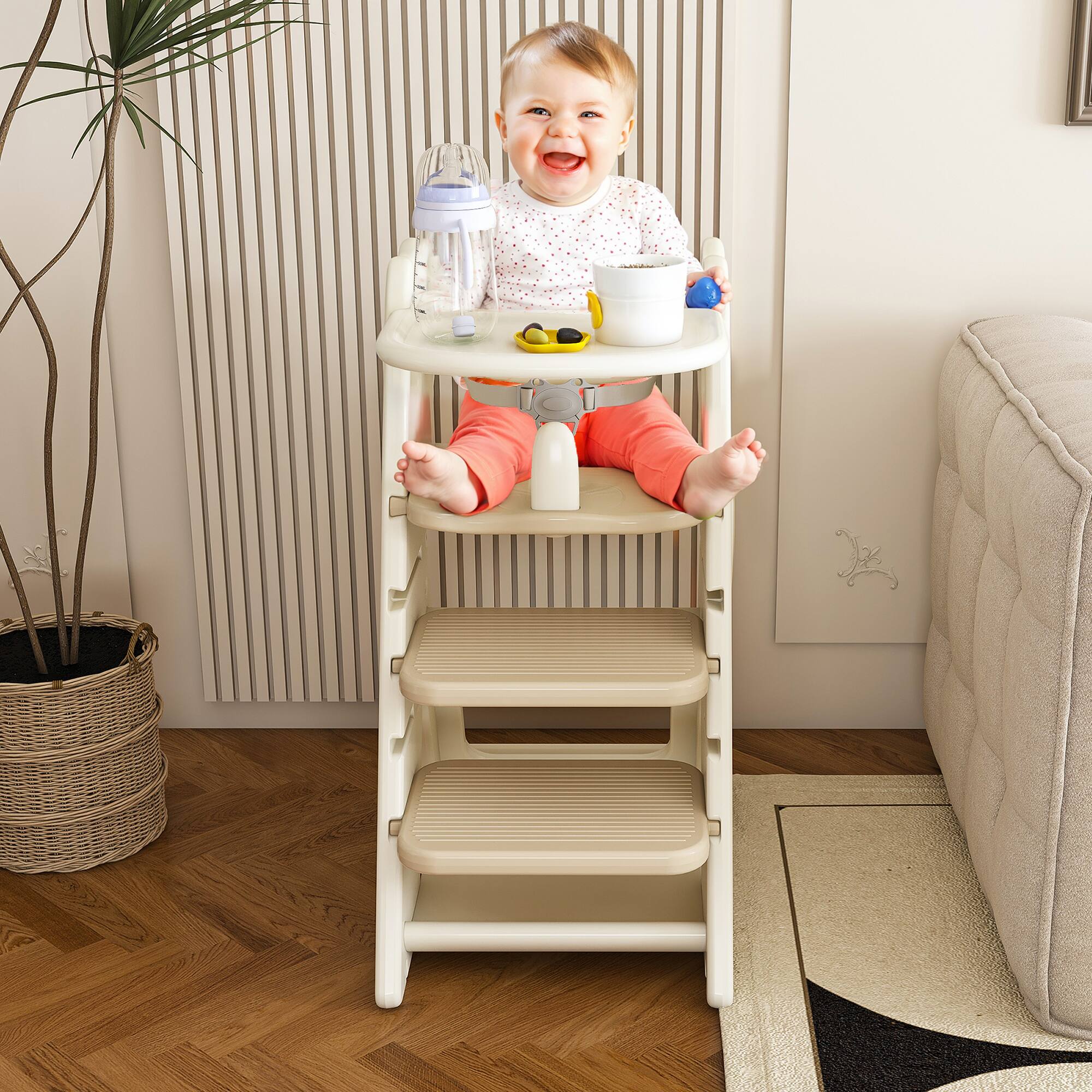 GOODSILO 3 in 1 Convertible High Chair: Adjustable Toddler Tower & Step ...