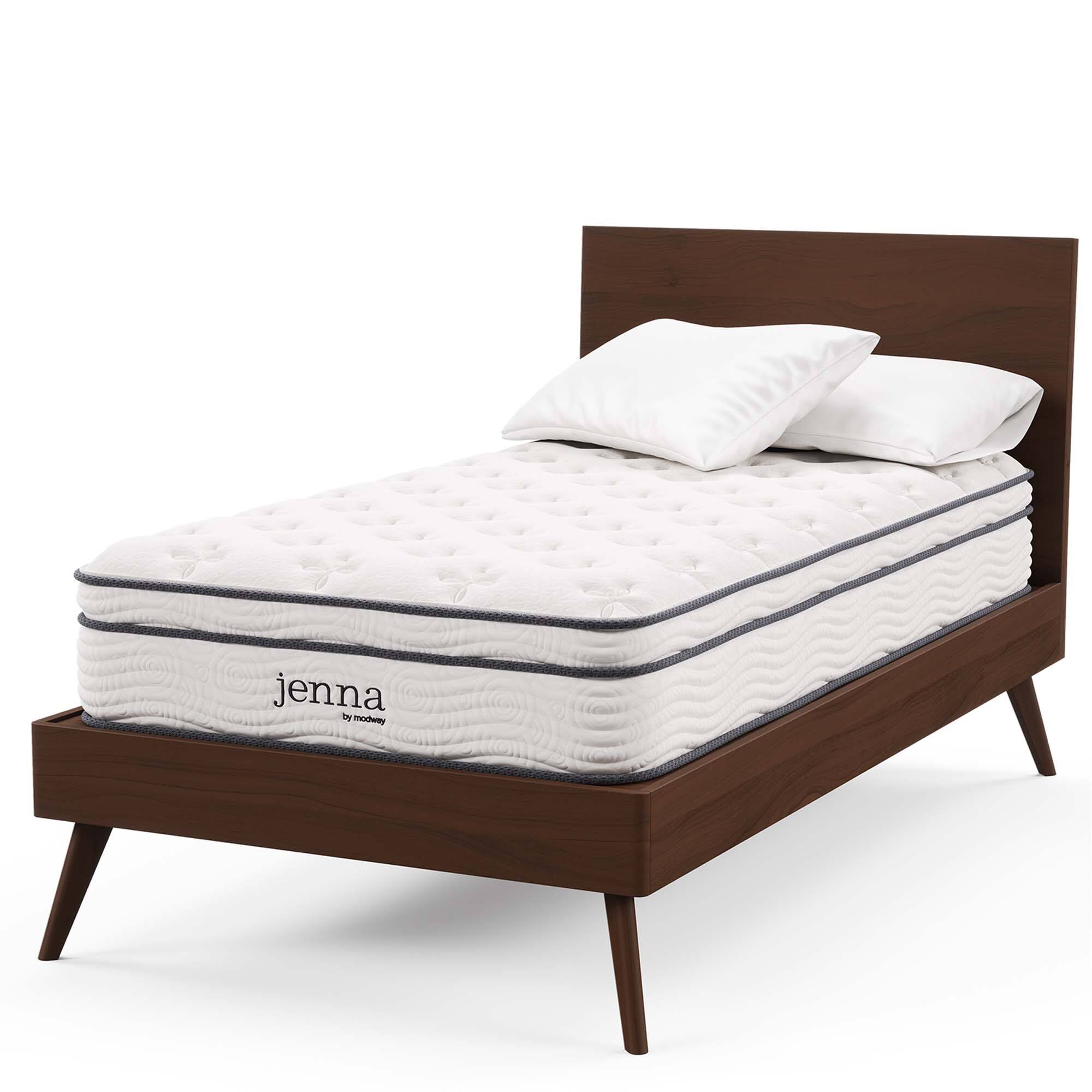 Jenna 10" Innerspring and Foam Twin XL Mattress by Modway White MOD ...