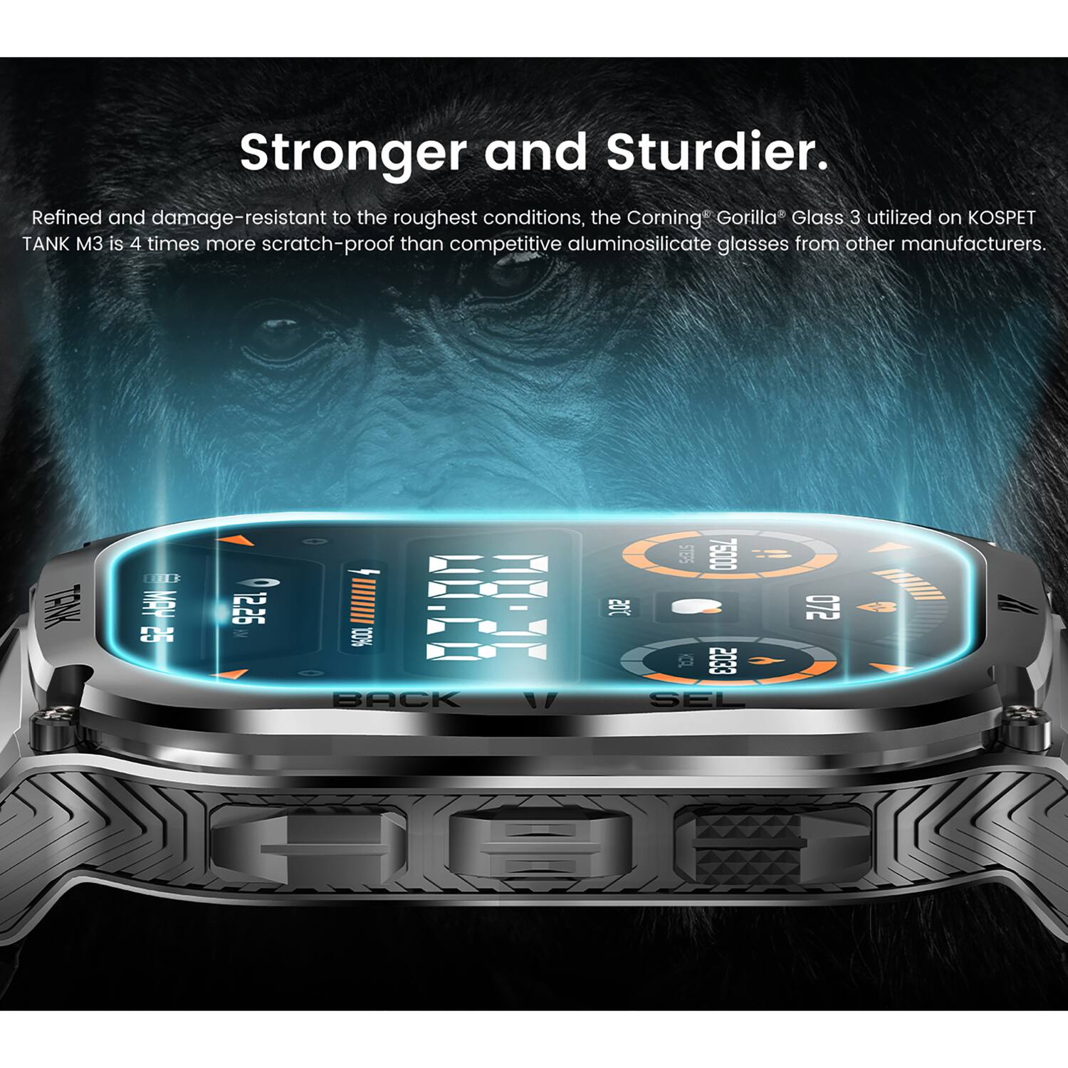 KOSPET M3 Smartwatch 1.96" AMOLED Touchscreen, Bluetooth, 170+ Sports ...