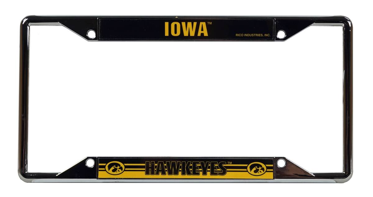 Rico Industries Iowa Hawkeyes Chrome EZ View License Plate Frame Multi ...