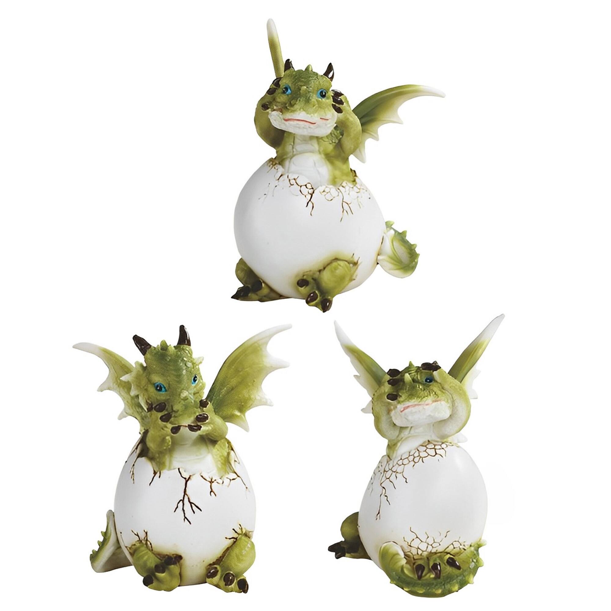 FC Design 3 PC 5.5"H Hear,See,Speak No Evil Dragon Baby Hatch Egg ...