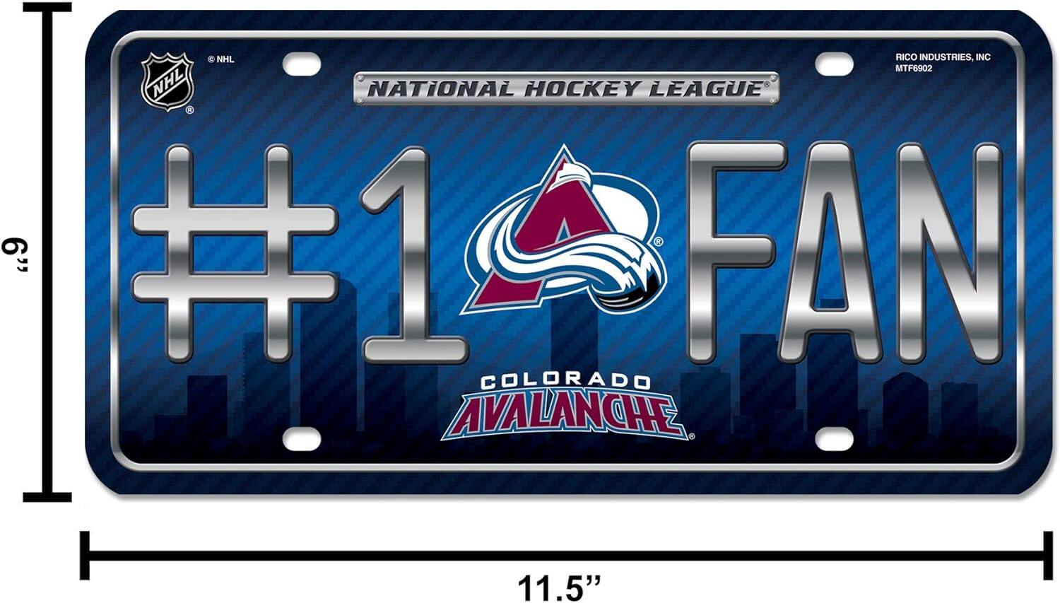 Rico Industries Colorado Avalanche #1 Fan Metal License Plate Tag ...