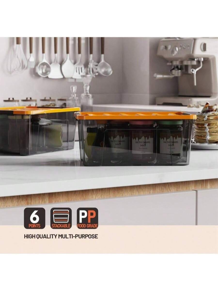 Live At Space Storage Bins, 6 Pack Organizer Box with Handle and Lids ...