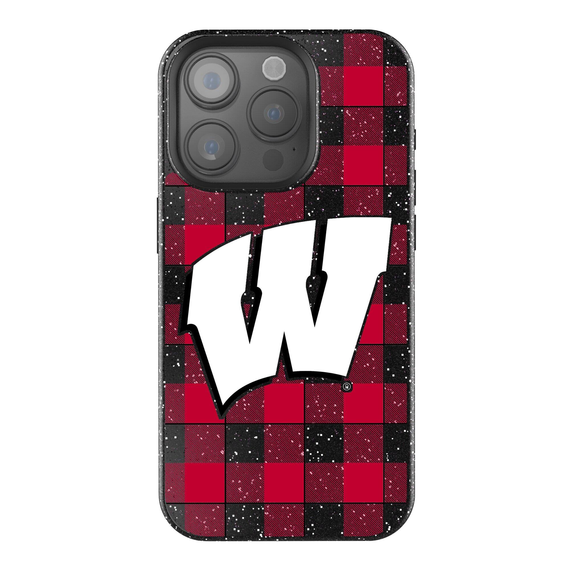 Keyscaper NCAA Wisconsin Badgers Plaid Bling iPhone Case 16 Pro Max ...