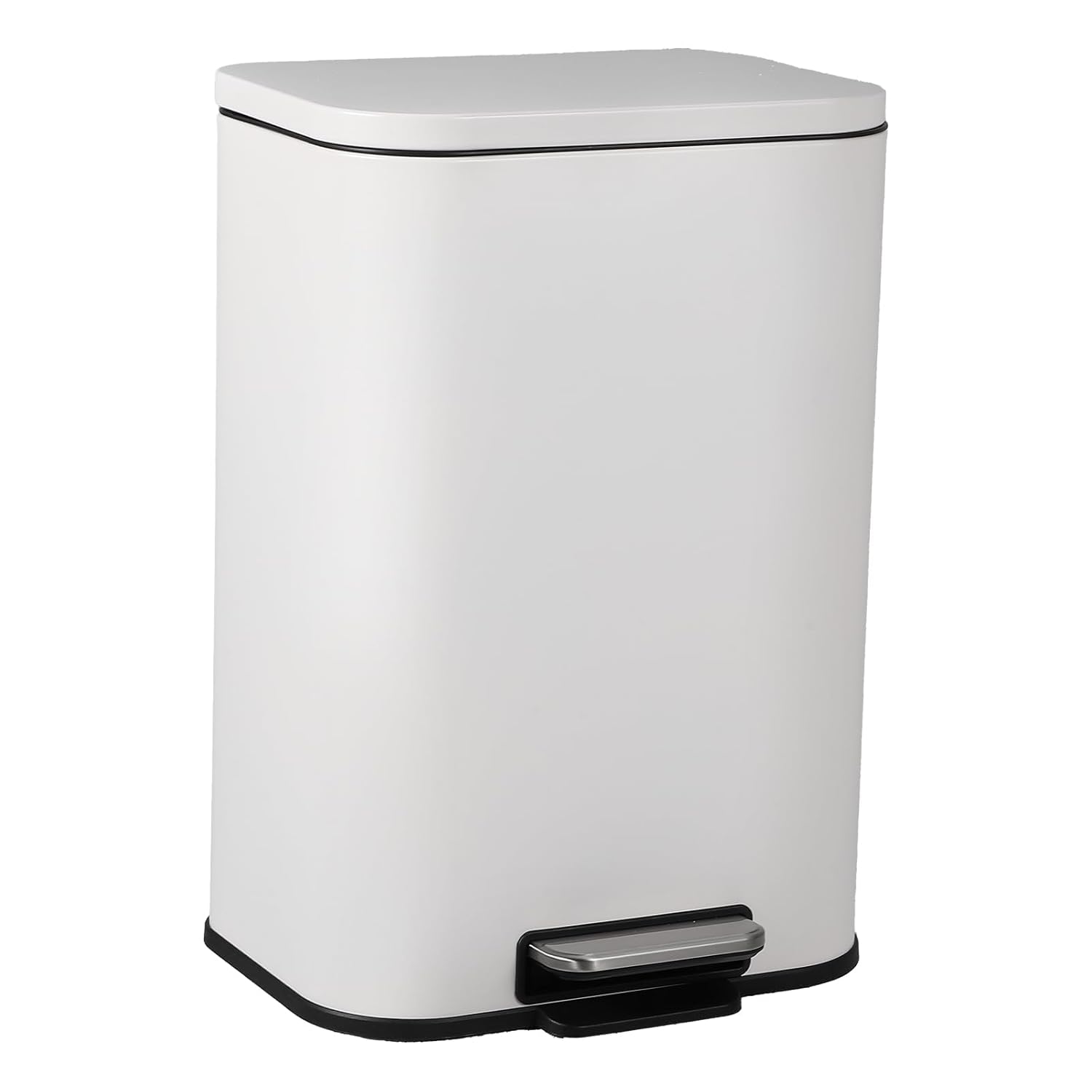 Babevy 3.2 Gallon Stainless Step Trash Can, Soft Close Lid, Removable ...