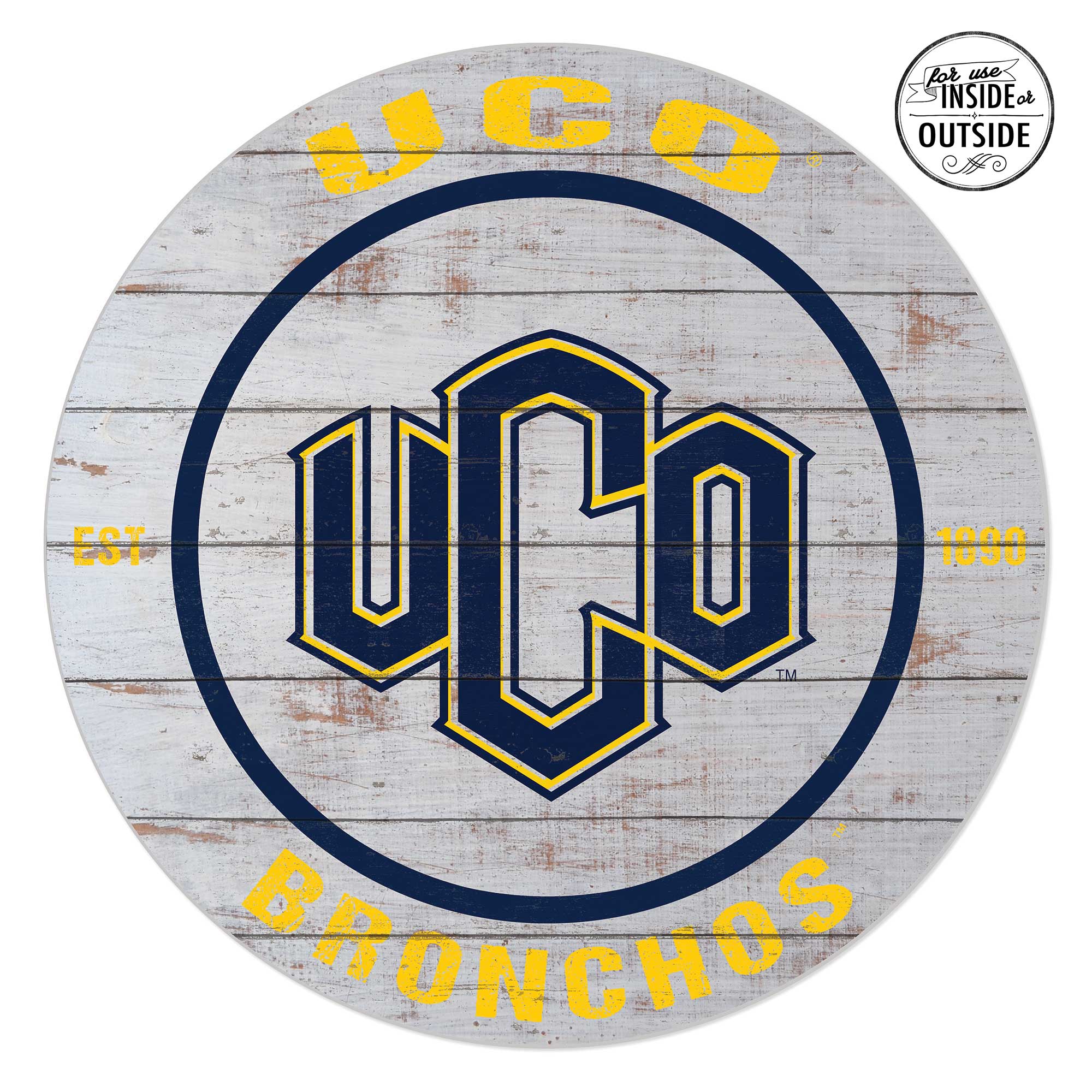 Jardine Central Oklahoma Bronchos 20'' x 20'' Indoor/Outdoor Weathered ...