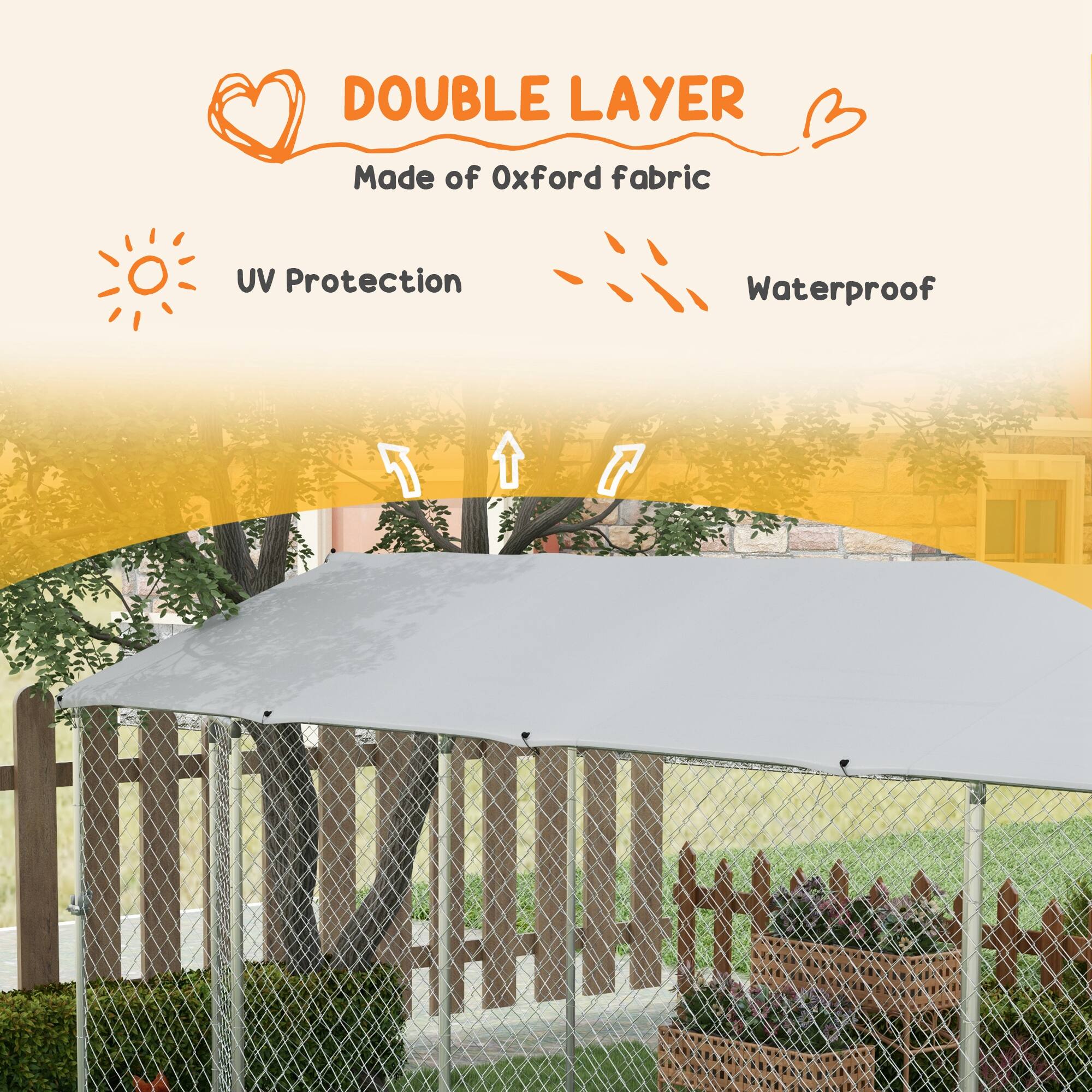 Pawhut Outdoor Dog Kennel, Heavy Duty Dog Run Outdoor Fence with ...