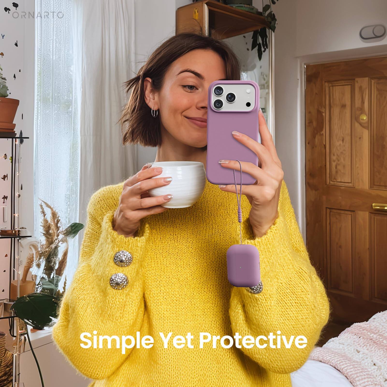 Ornarto Compatible with AirPods Pro 3 Case 2025, Full Protective ...