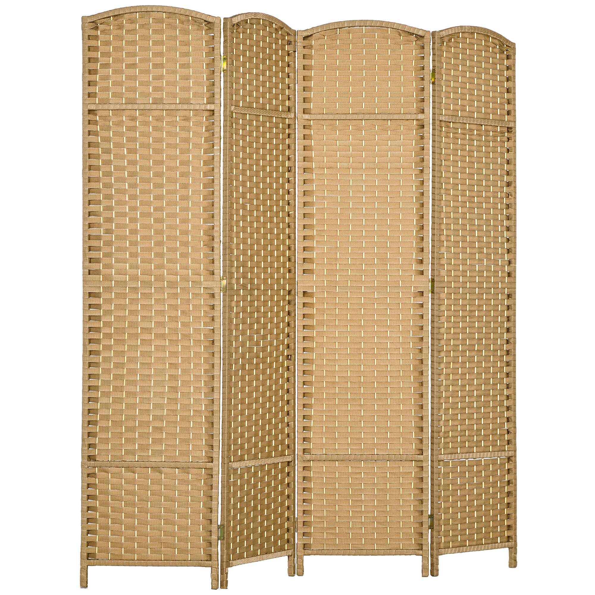 MOOSOO Room Divider, 4 Panel Folding Privacy Screen, 5.6' Tall ...