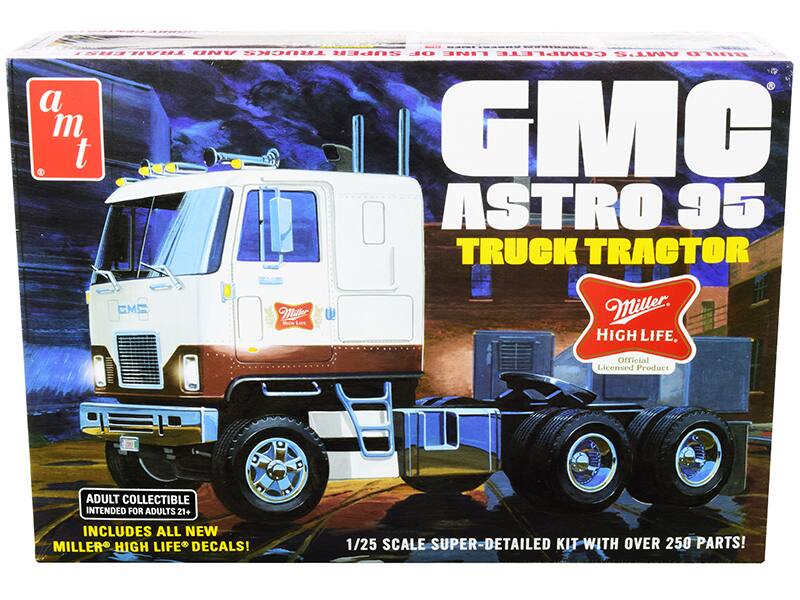 Skill 3 Model Kit GMC Astro 95 Truck Tractor "Miller" 1/25 Scale Model ...