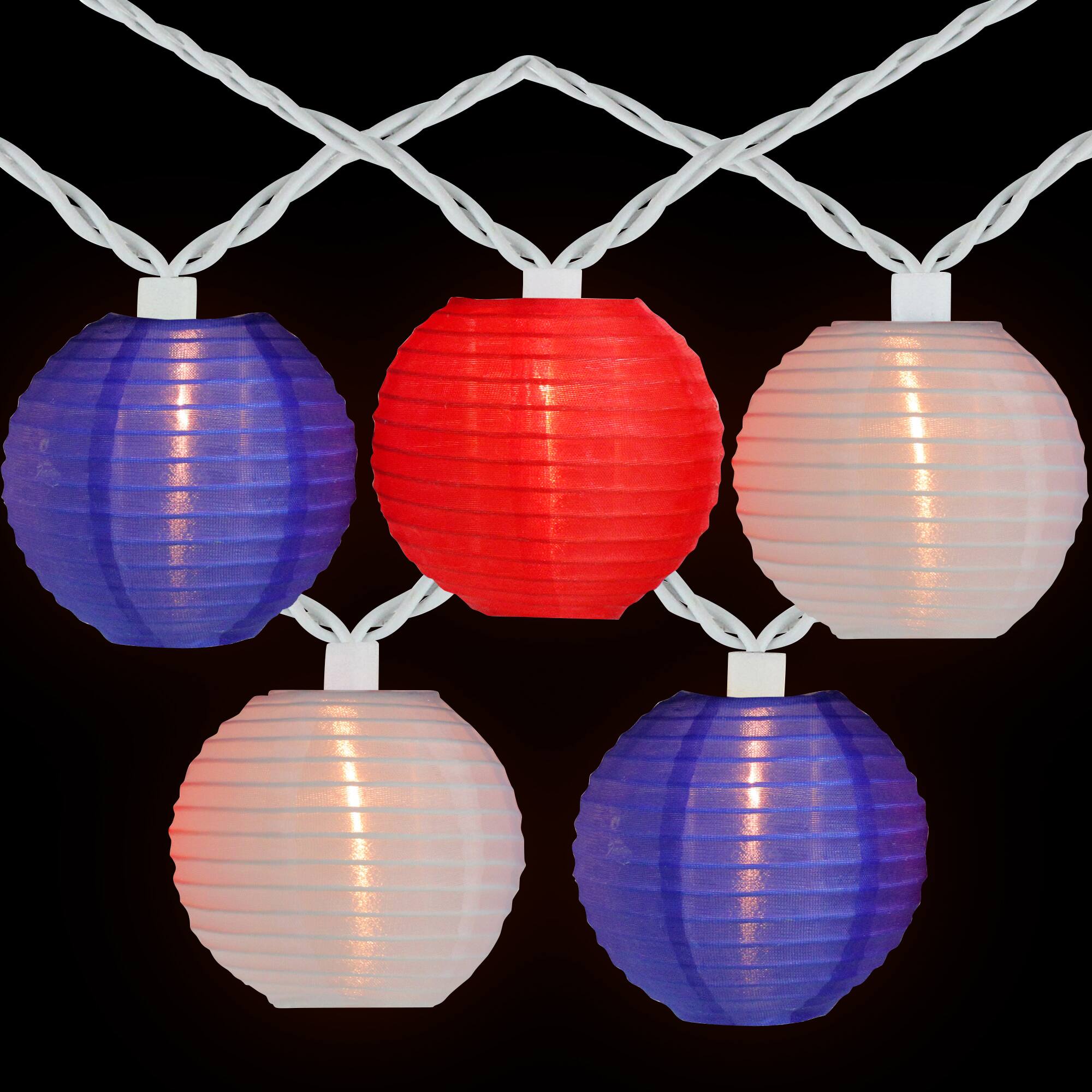 Northlight Patriotic Paper Lantern Patio String Lights 7.5ft White Wire ...