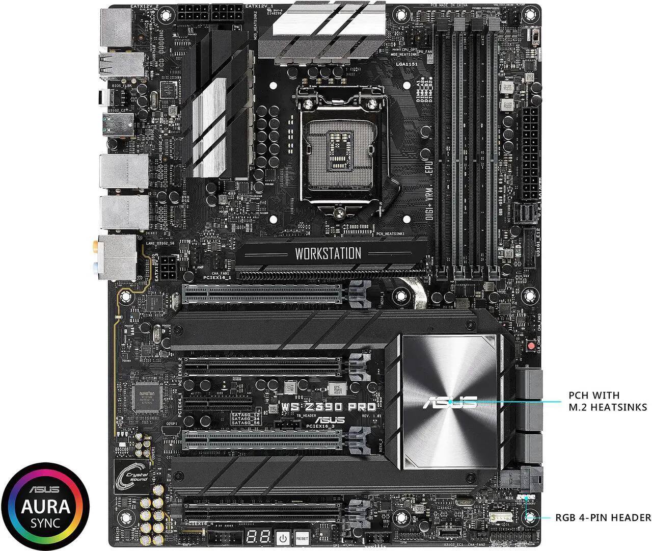 ASUS WS Z390 PRO LGA 1151 (300 Series) Intel Z390 HDMI USB 3.1 ATX ...
