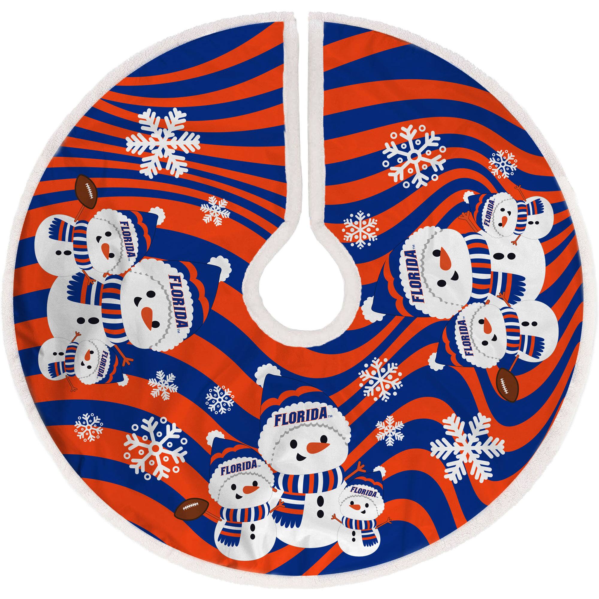 Pegasus Florida Gators Snowman Sherpa Christmas Tree Skirt Blue 3860518 ...