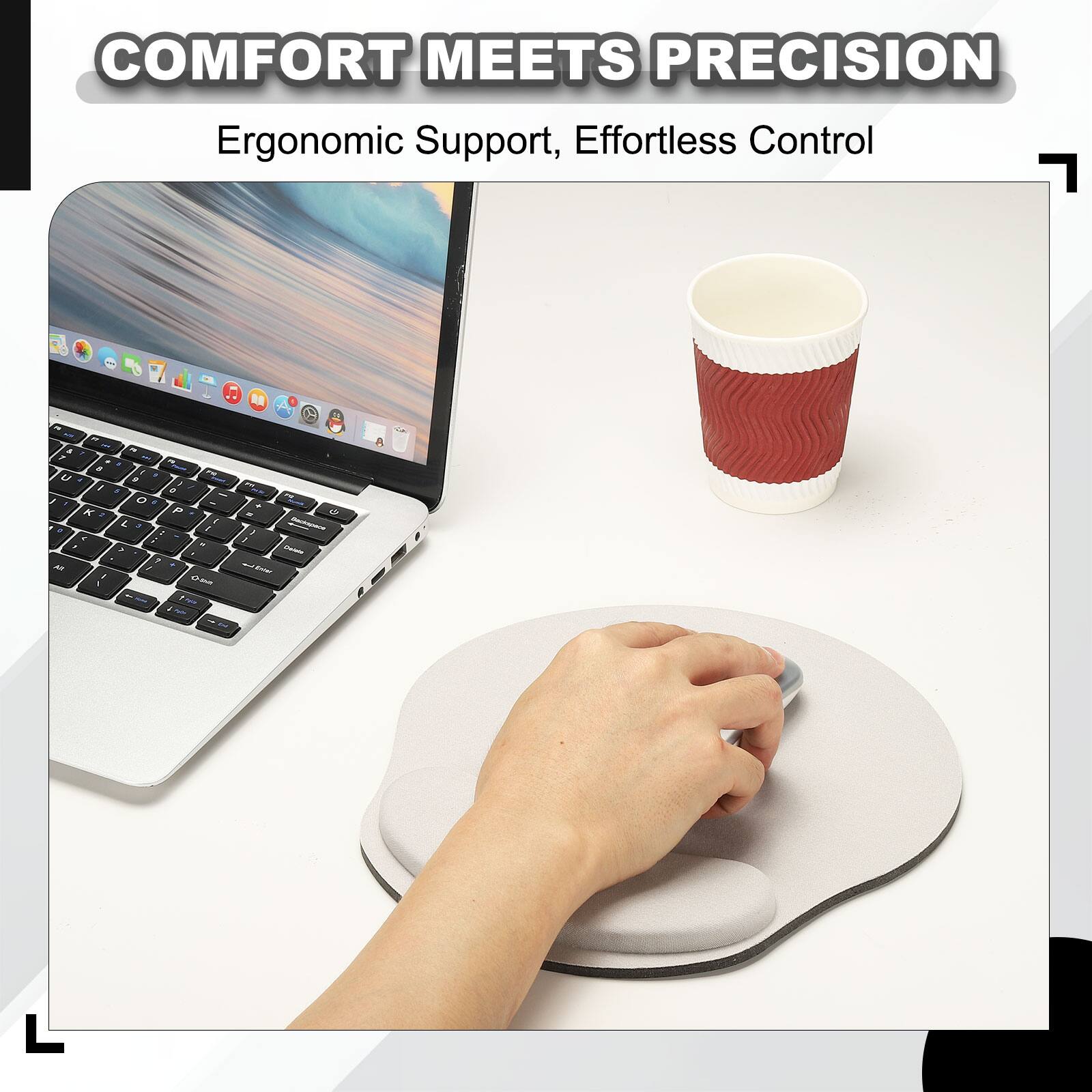 Unique Bargains Ergonomic Gel Mouse Pad with Wrist Rest Support Memory ...