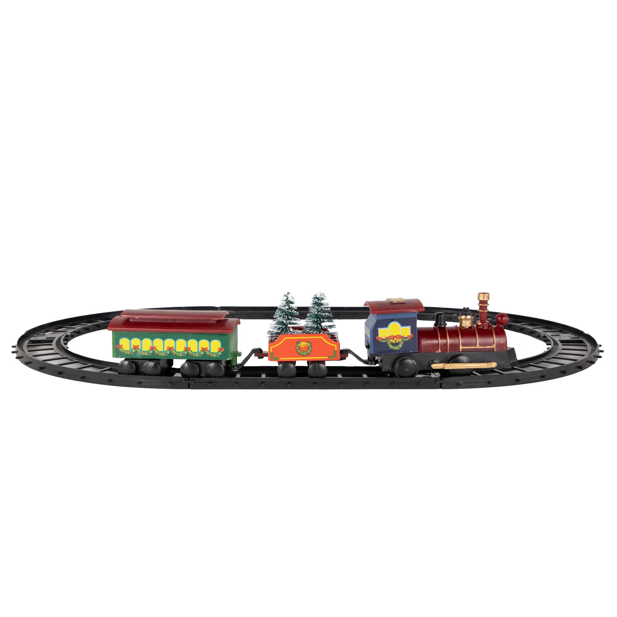 Northlight - Animated Christmas Train Set Carrying Frosted Pine Trees ...