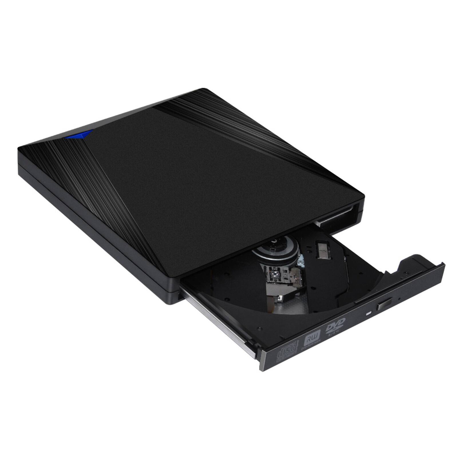 Topteng Type C & USB 3.0 External DVD Drive Slim Portable CD/DVD Burner ...