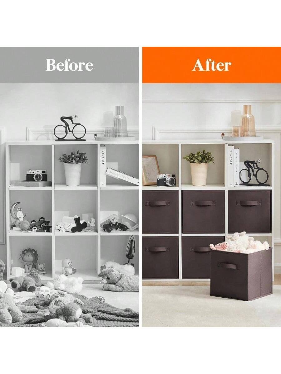 Live At Space Collapsible Fabric Storage Cubes Bins Set 11 Inch ...