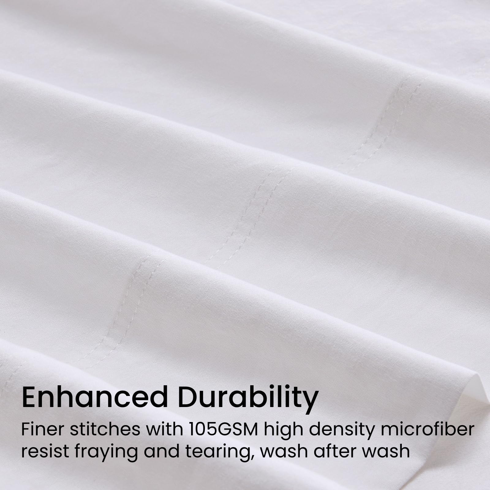 Fabibe Bedding Set King Size White Color with 18" Deep Pockets, Wrinkle ...