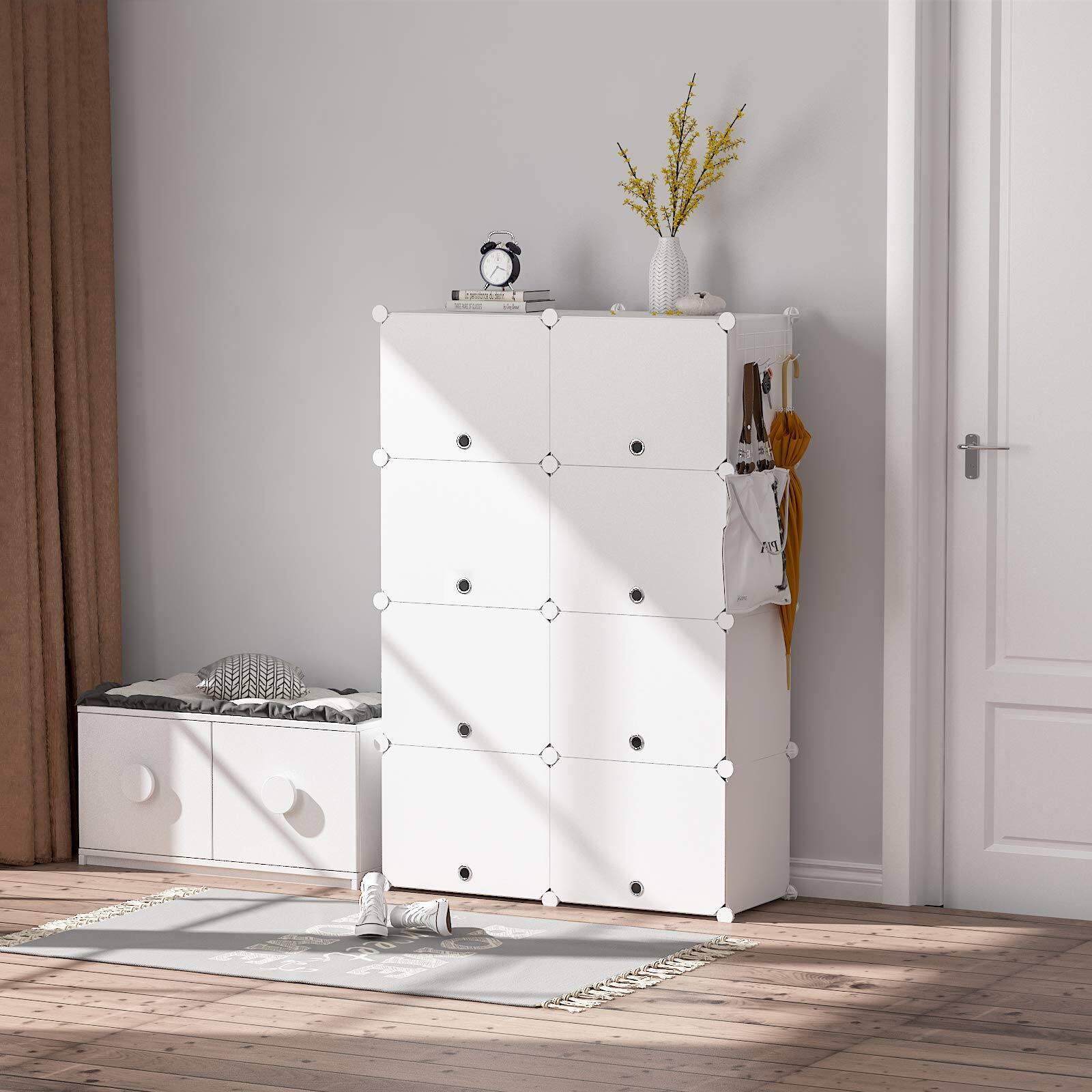 ThinkLink Electronic Shoe Rack Storage Cabinet Plastic Shelves ...