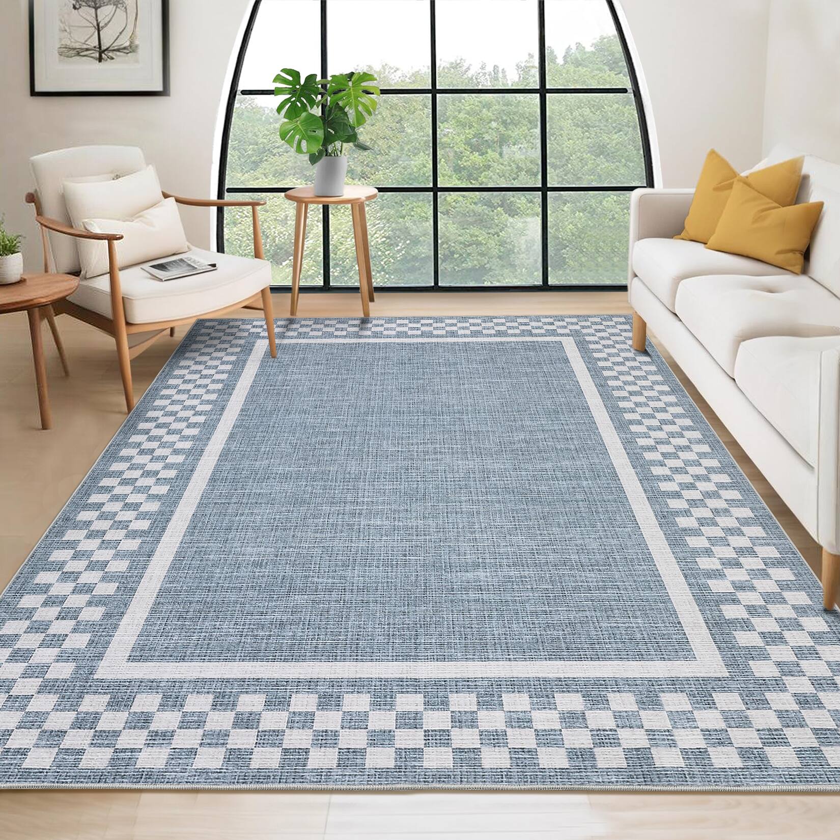 GARVEE Modern Geometric Area Rug Solid Ultra Soft Non Slip Washable ...