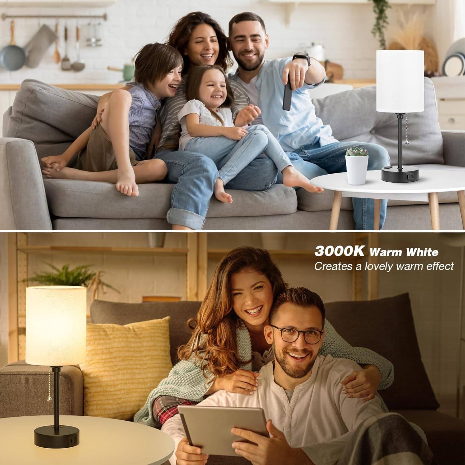 Stamp n Camp Bedside Table lamp for Bedroom 3 Color Temperatures ...