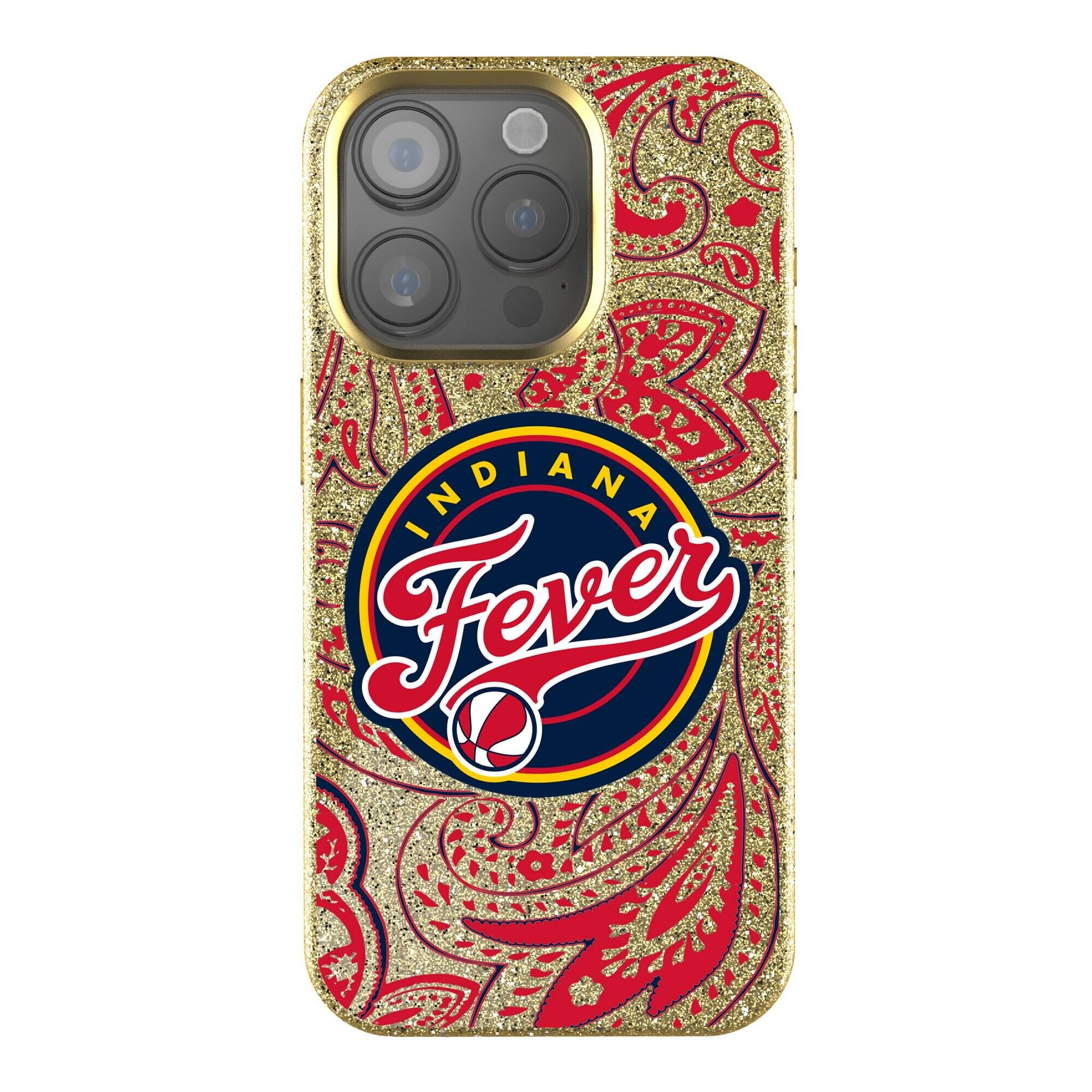Keyscaper WNBA Indiana Fever Paisley Bling iPhone Case 16 Pro Max Gold ...