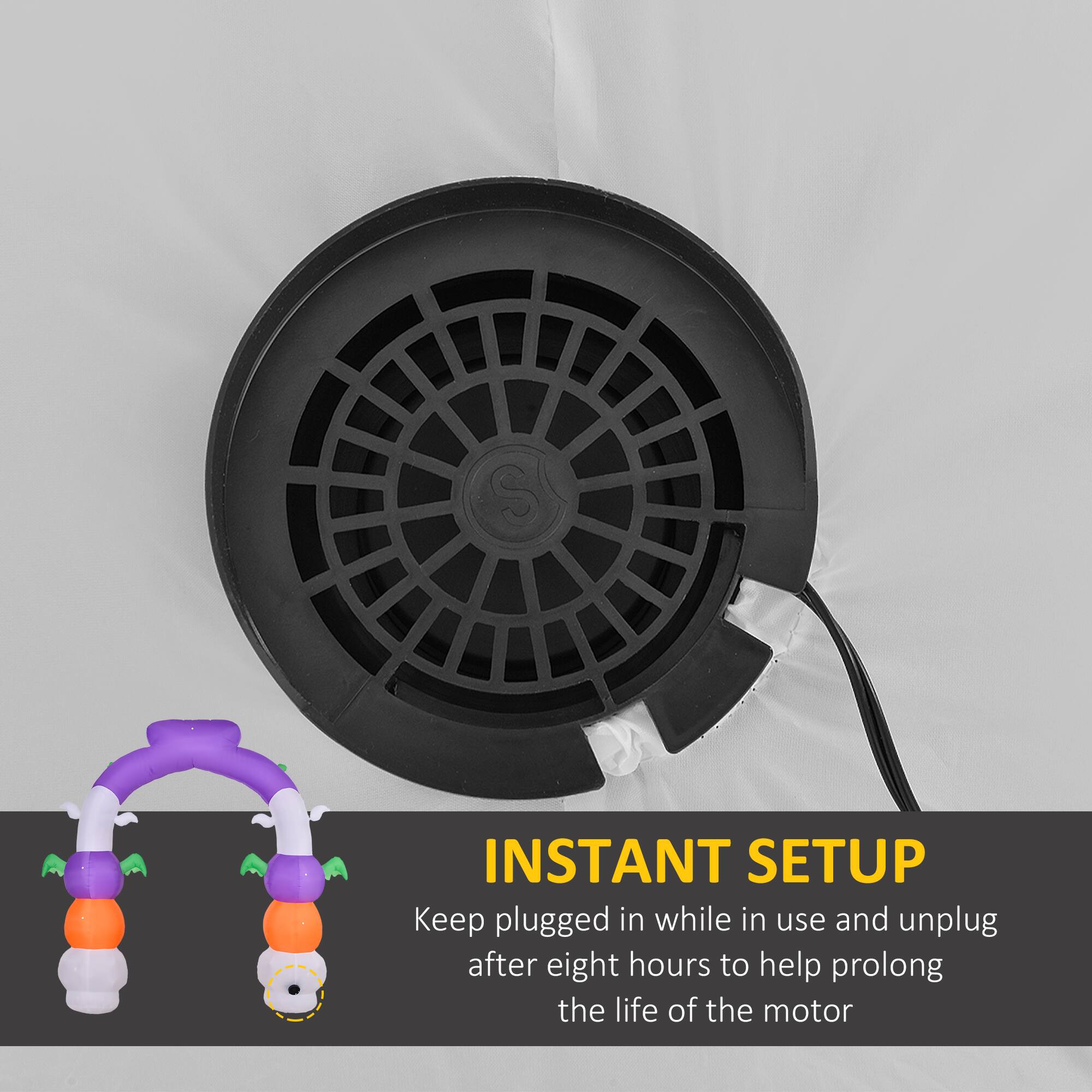 Outsunny 8ft Large Halloween Inflatable Archway, Blow Up Lighted ...