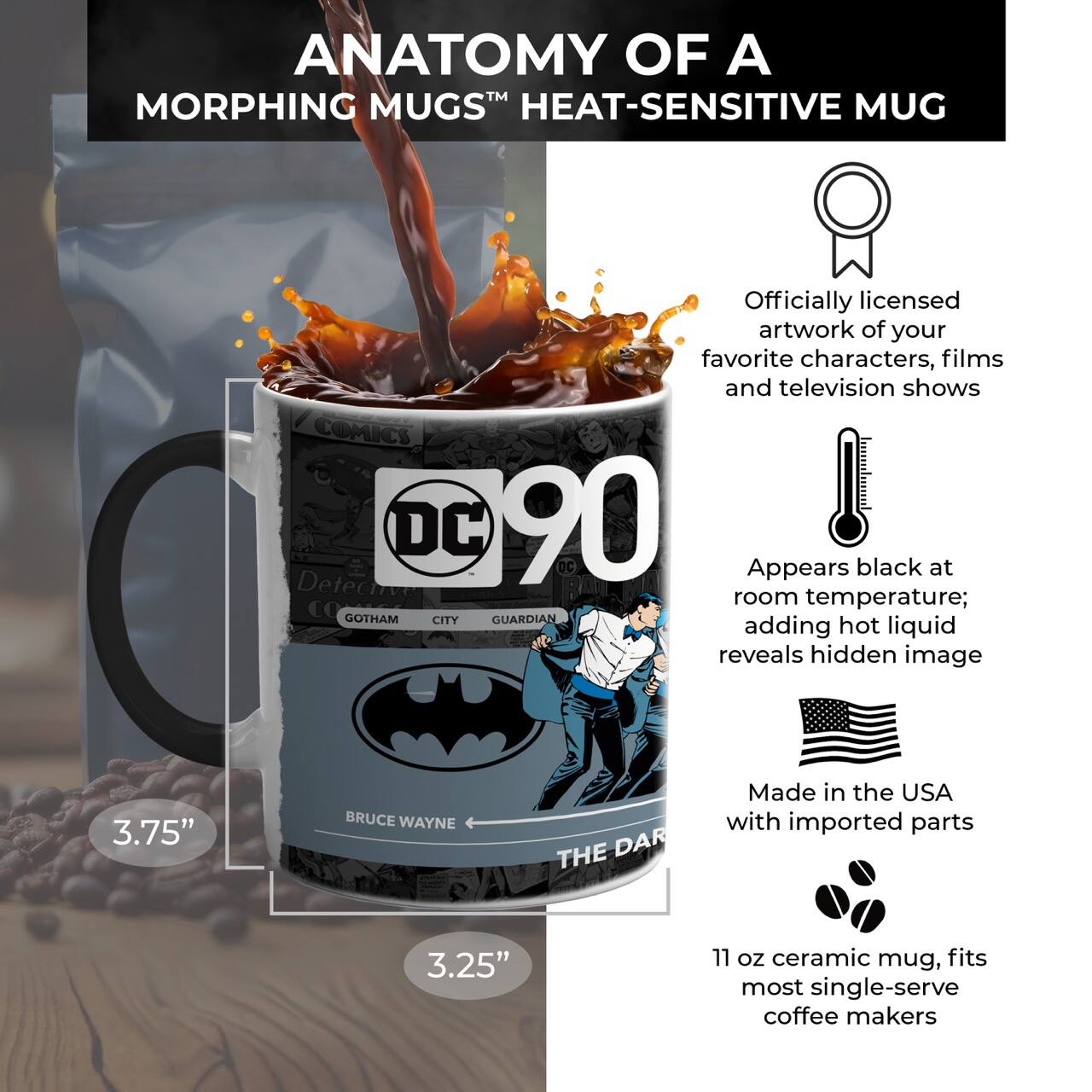 Trend Setters Justice League (DC 90th Batman) Morphing Mugs® Heat ...