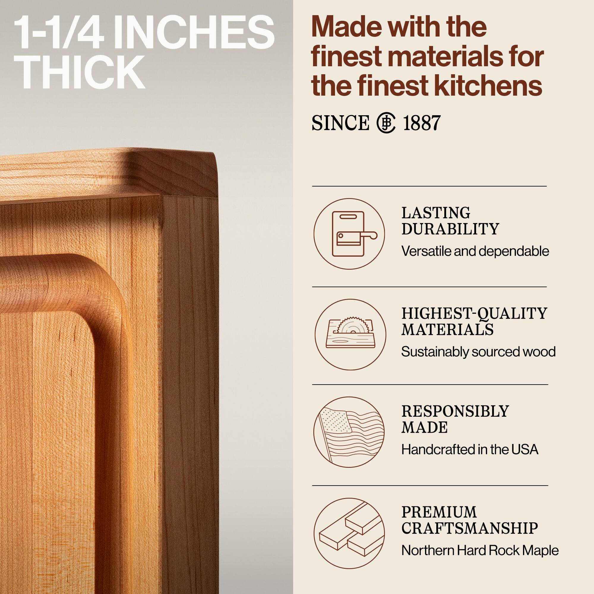 John Boos Countertop Reversible Wood Cutting Board with Juice Groove ...