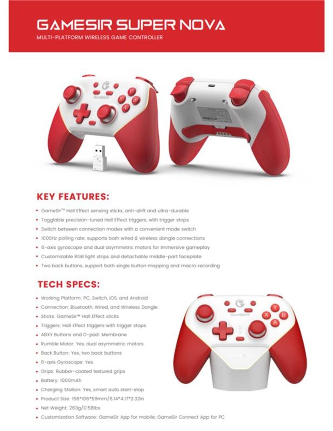 GameSir Super Nova Wireless Gaming Controller Nintendo Switch & Switch ...