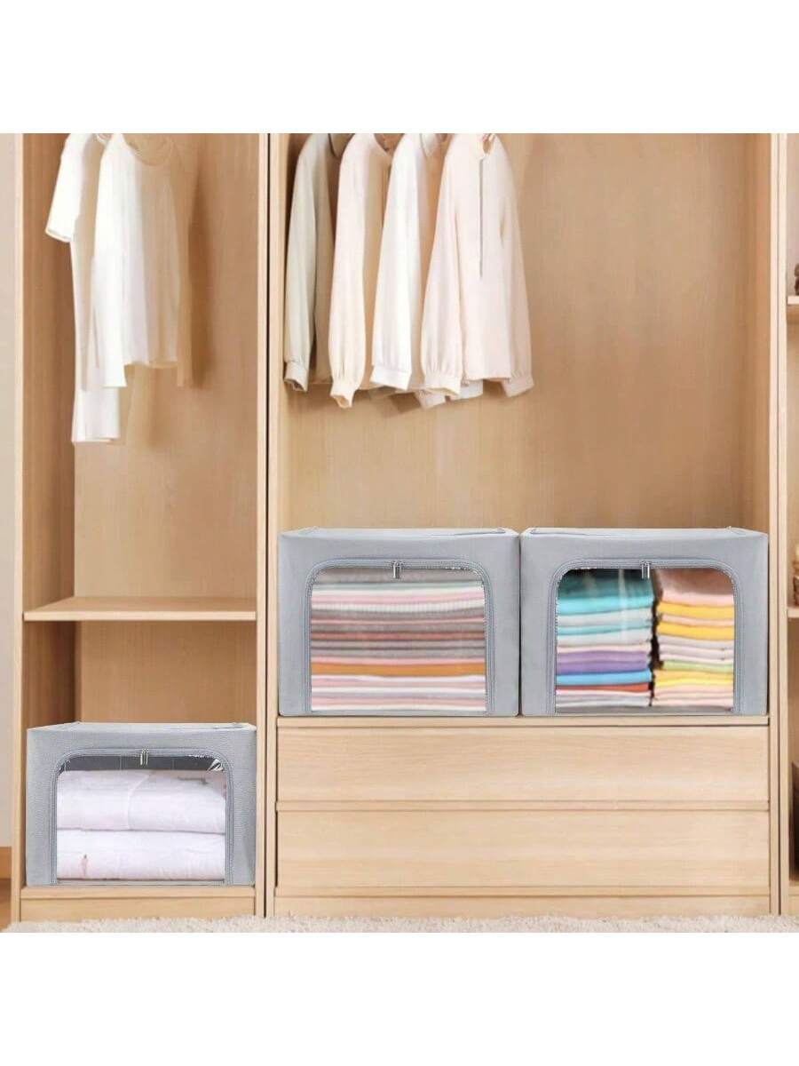 Stackable Clothing Storage Boxes 22L Foldable Clothes Storage Bins Box ...