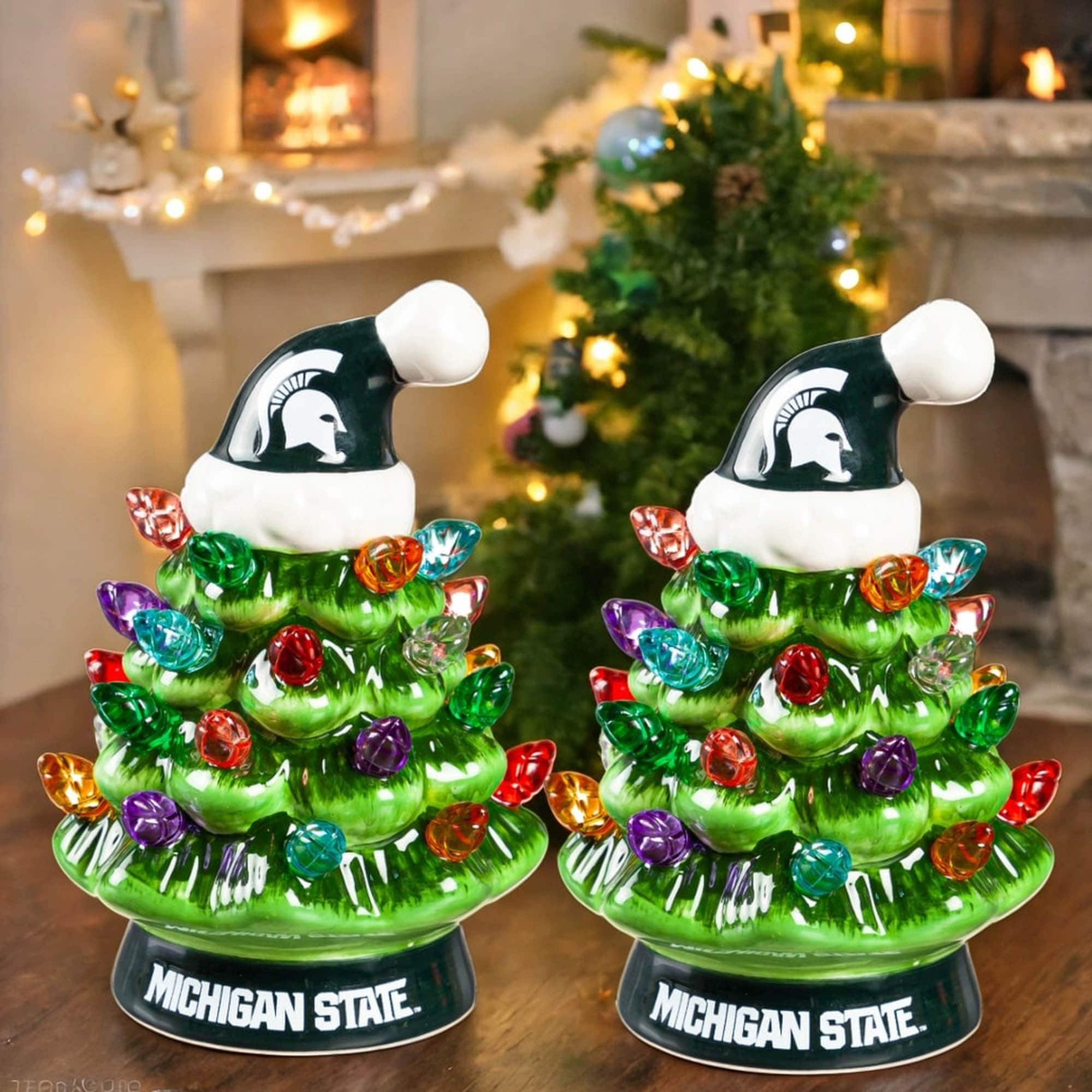 Evergreen Enterprises Michigan State Spartans 2 Pack 4" Ceramic LED ...